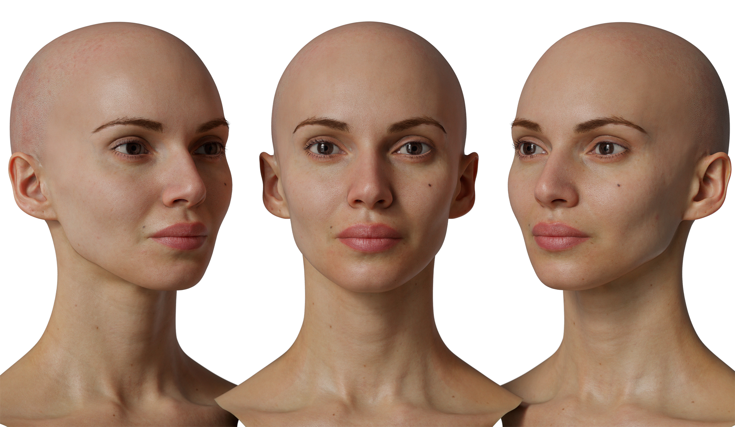 HD Female 3D Head Model 25