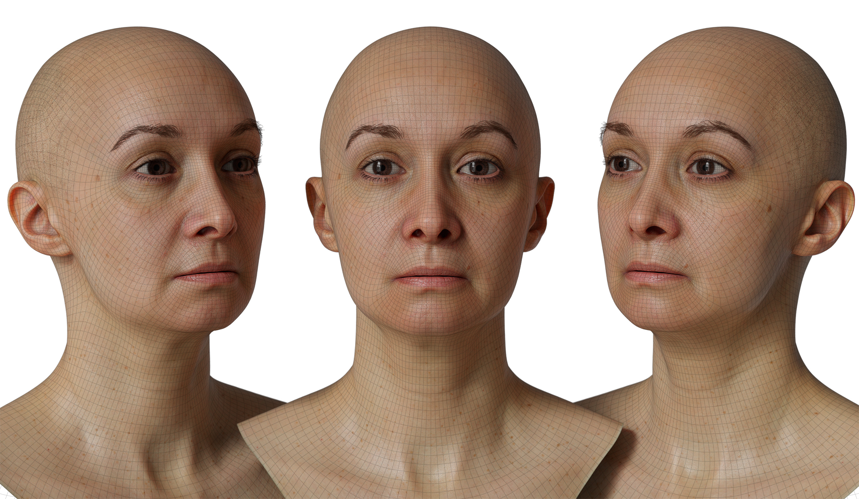 HD Female 3D Head Model 30