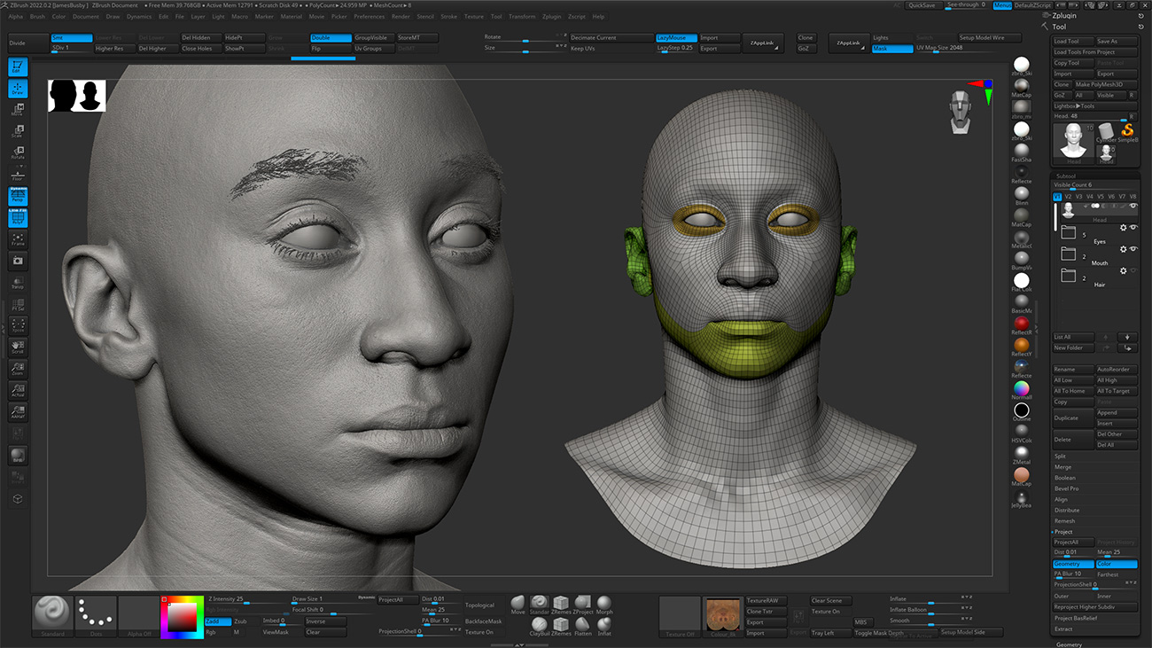 HD Female 3D Head Model 37