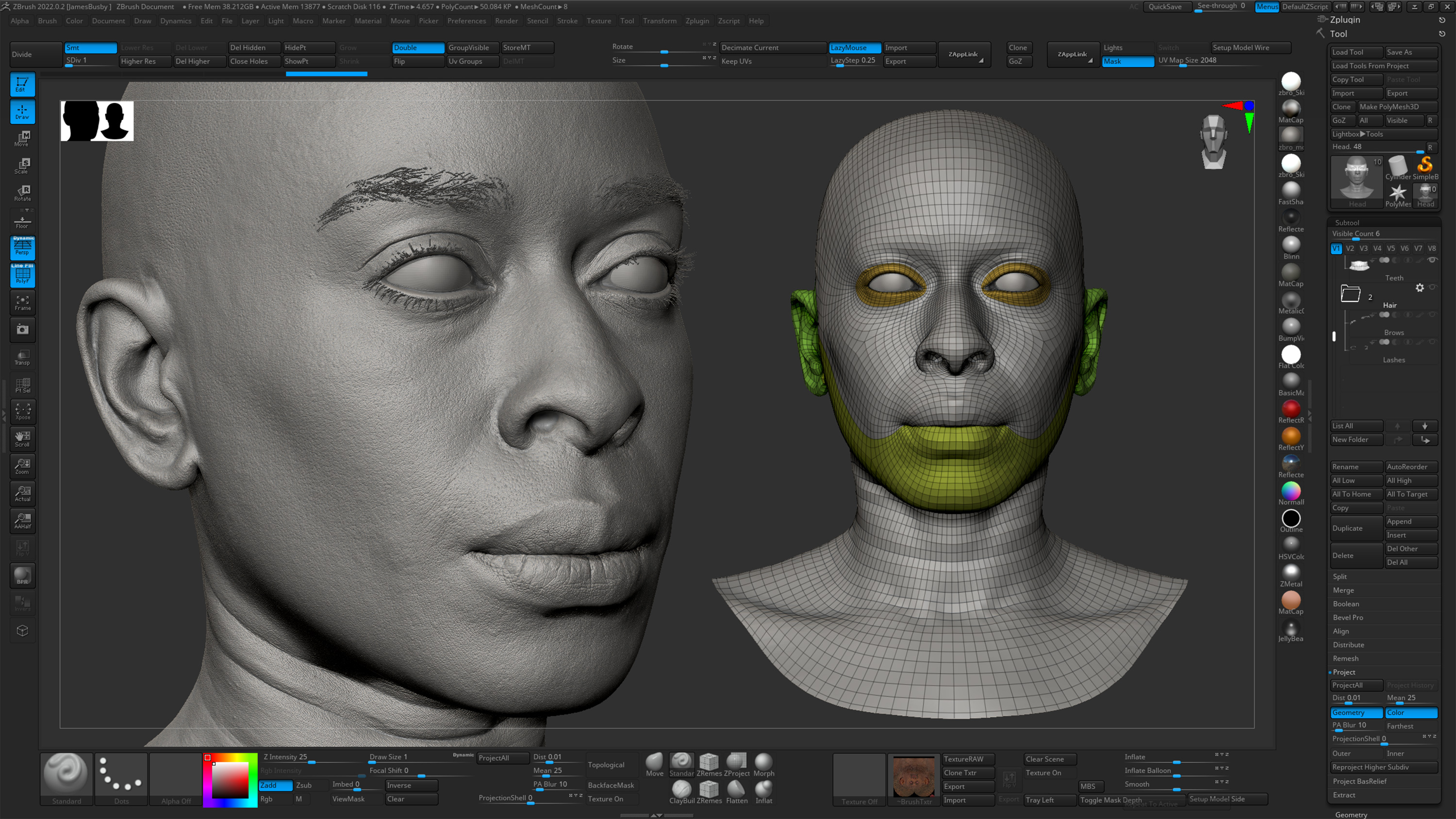 HD Female 3D Head Model 38