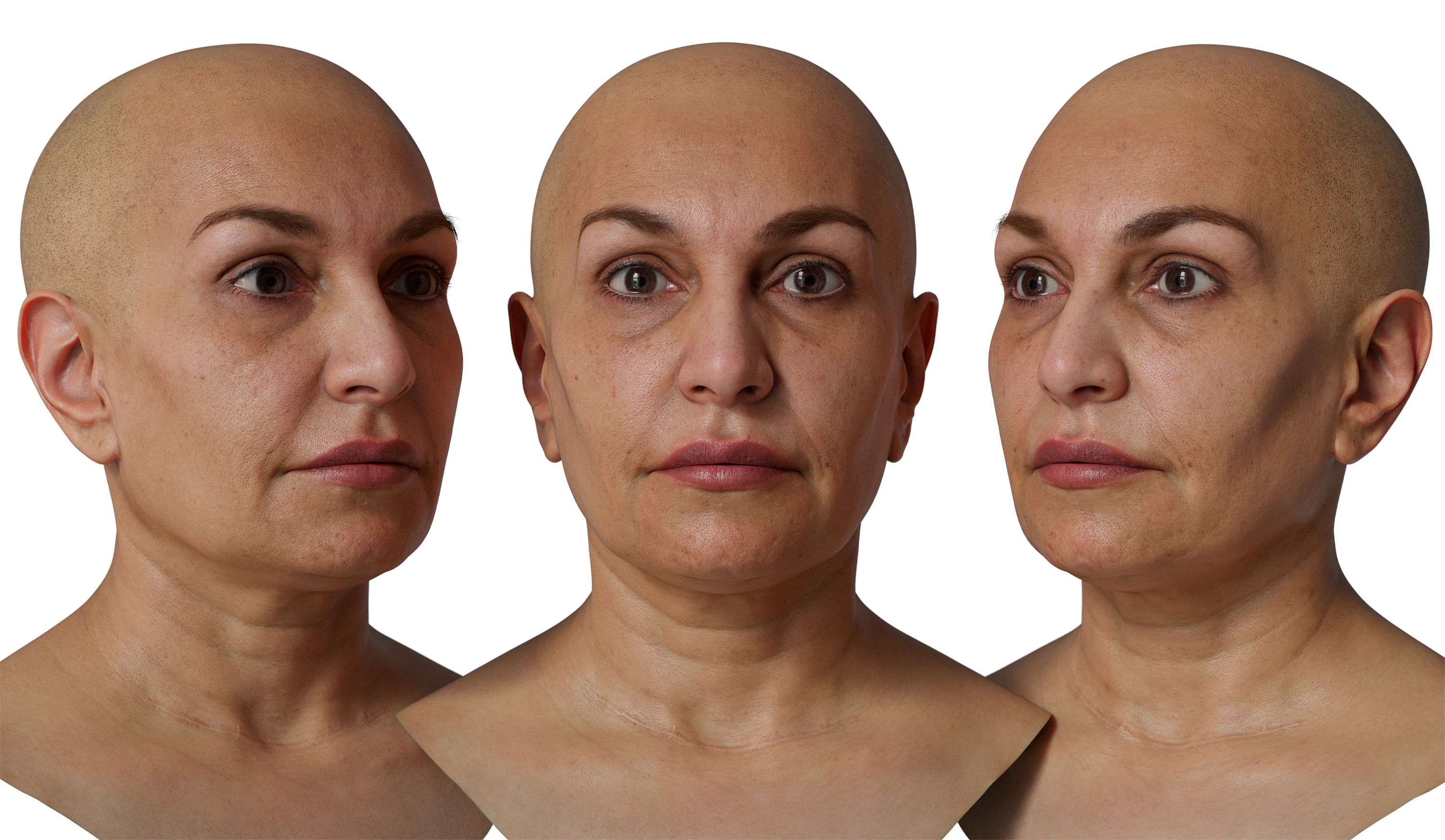 HD Female 3D Head Model 40