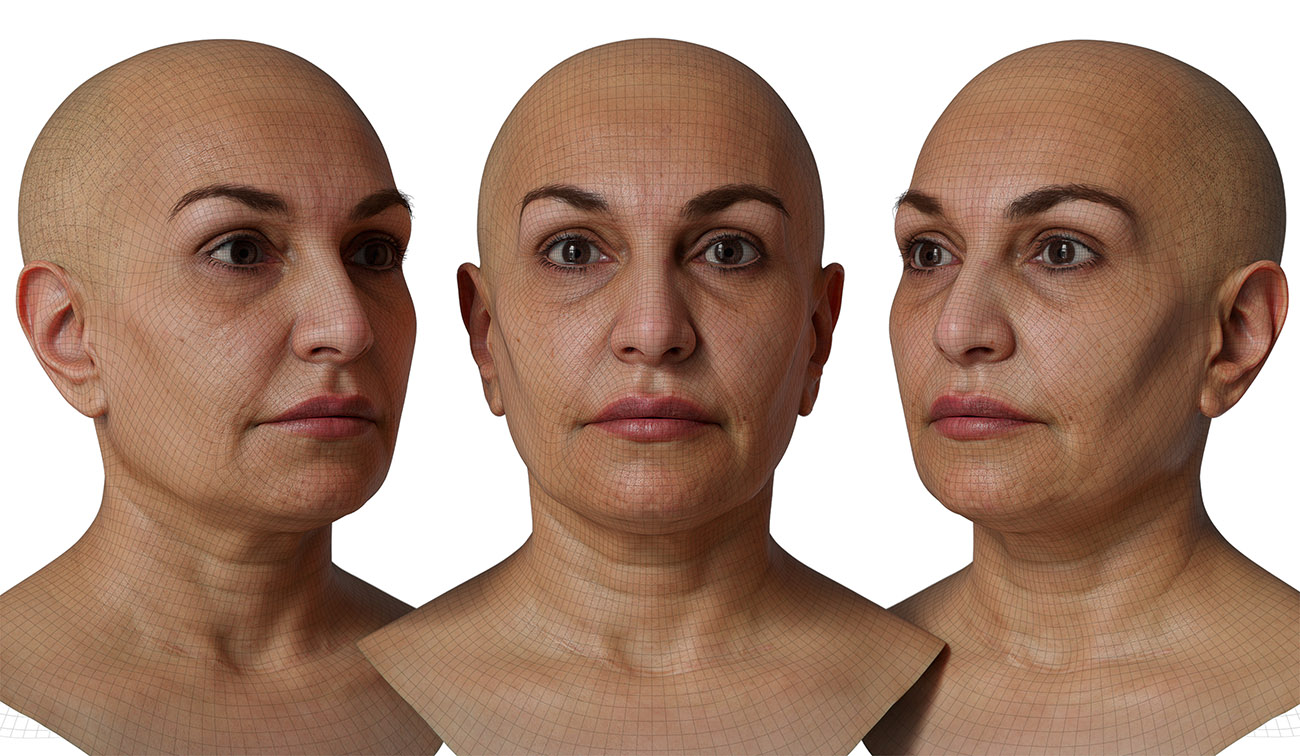 HD Female 3D Head Model 40