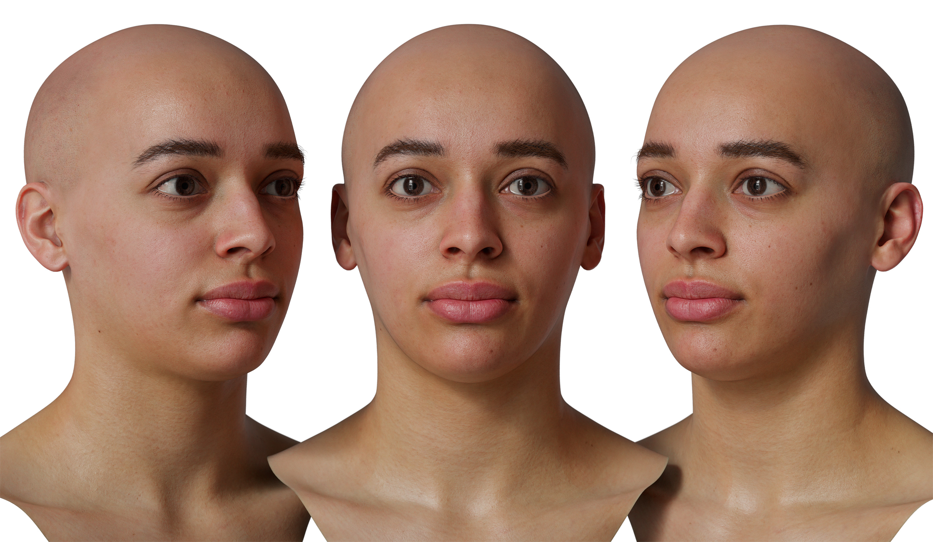 HD Female 3D Head Model 43