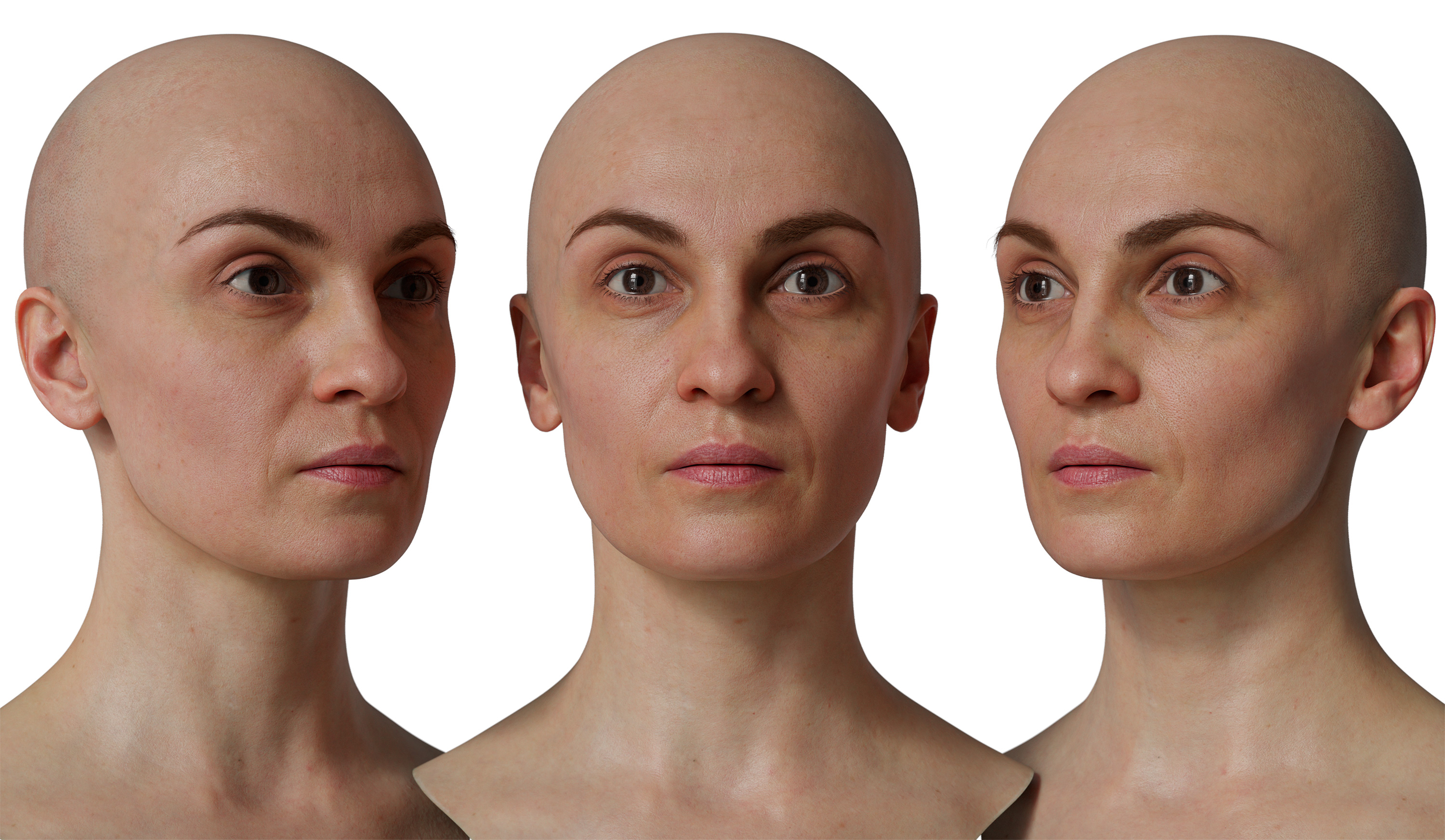 HD Female 3D Head Model 44