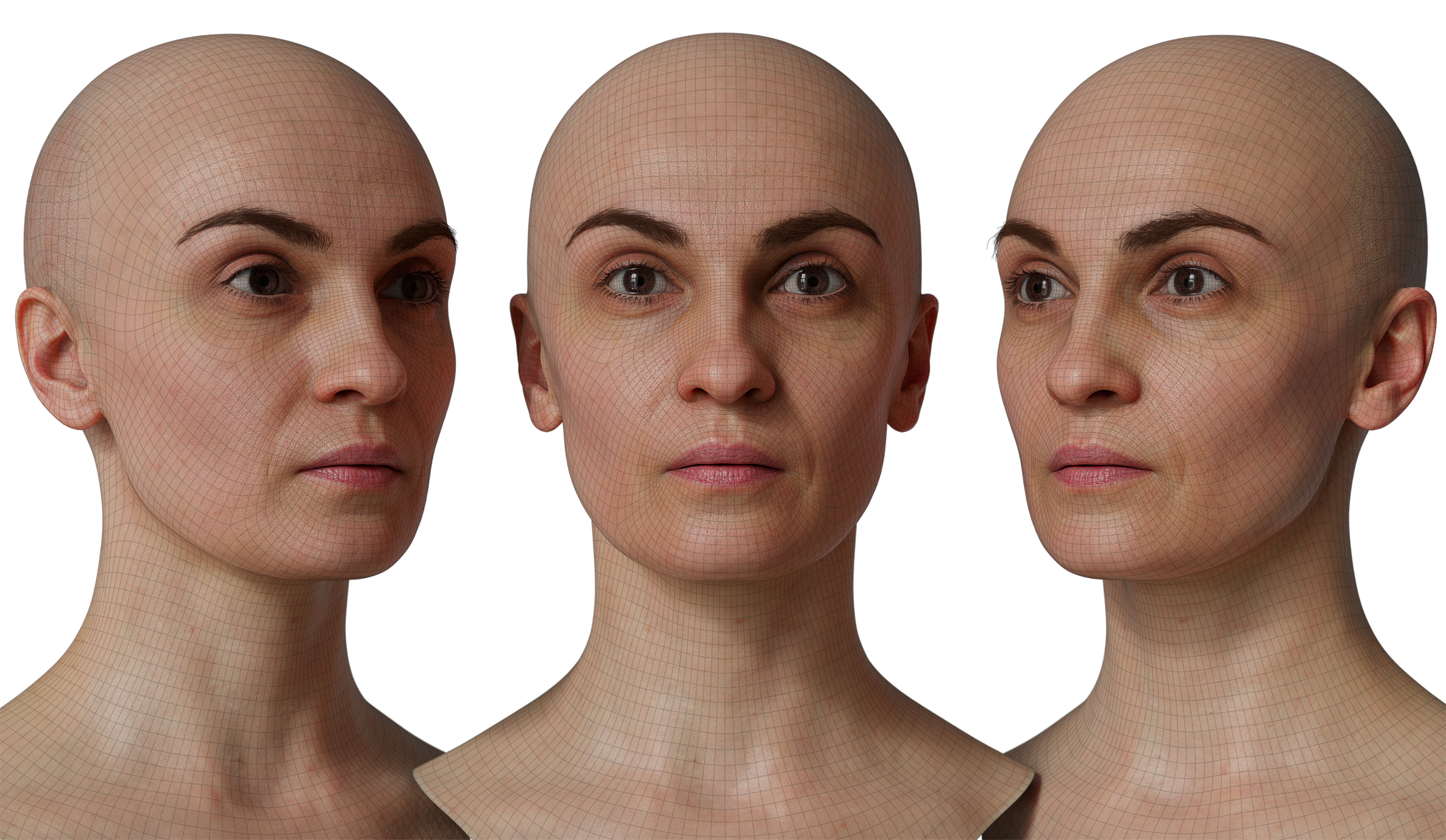 HD Female 3D Head Model 44