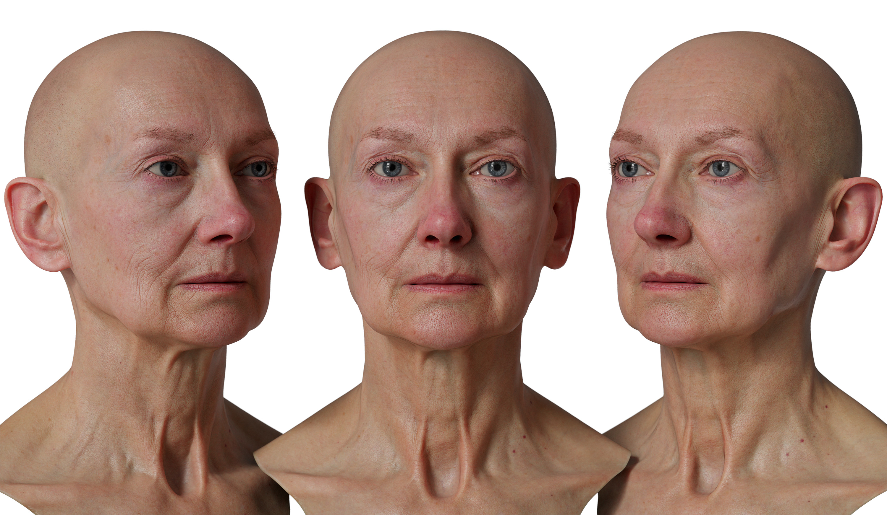 HD Female 3D Head Model 45