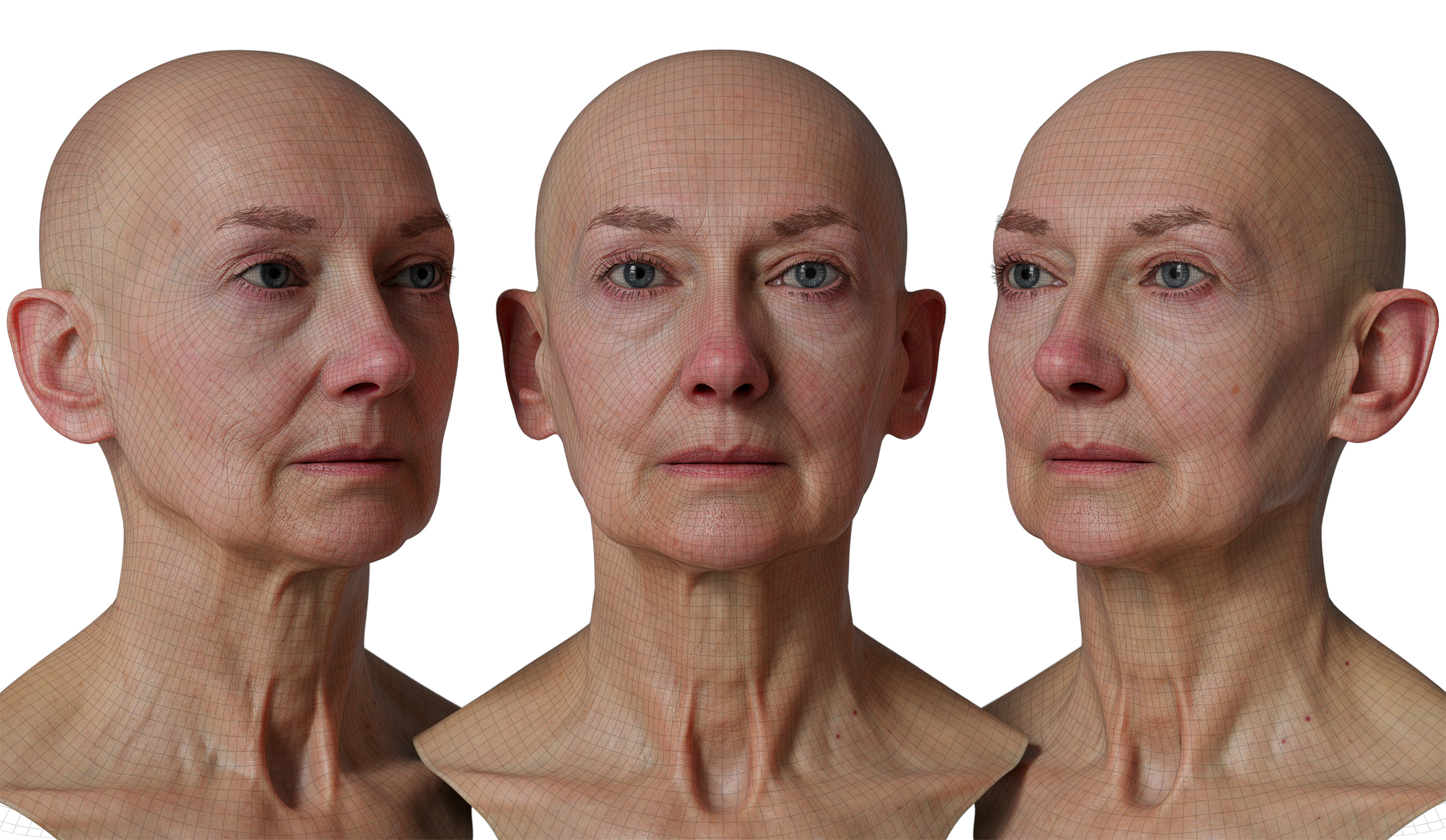 HD Female 3D Head Model 45