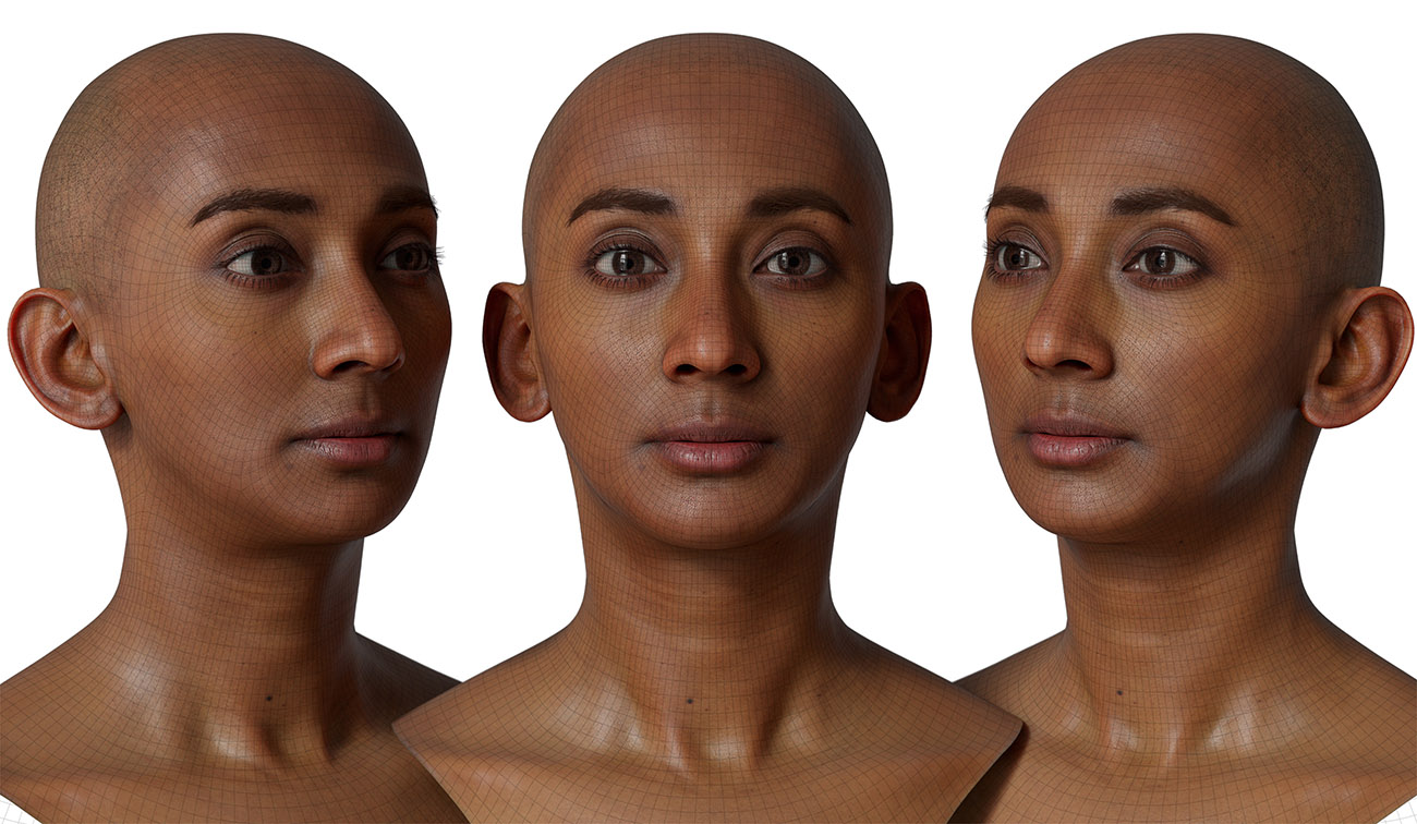 HD Female 3D Head Model 46