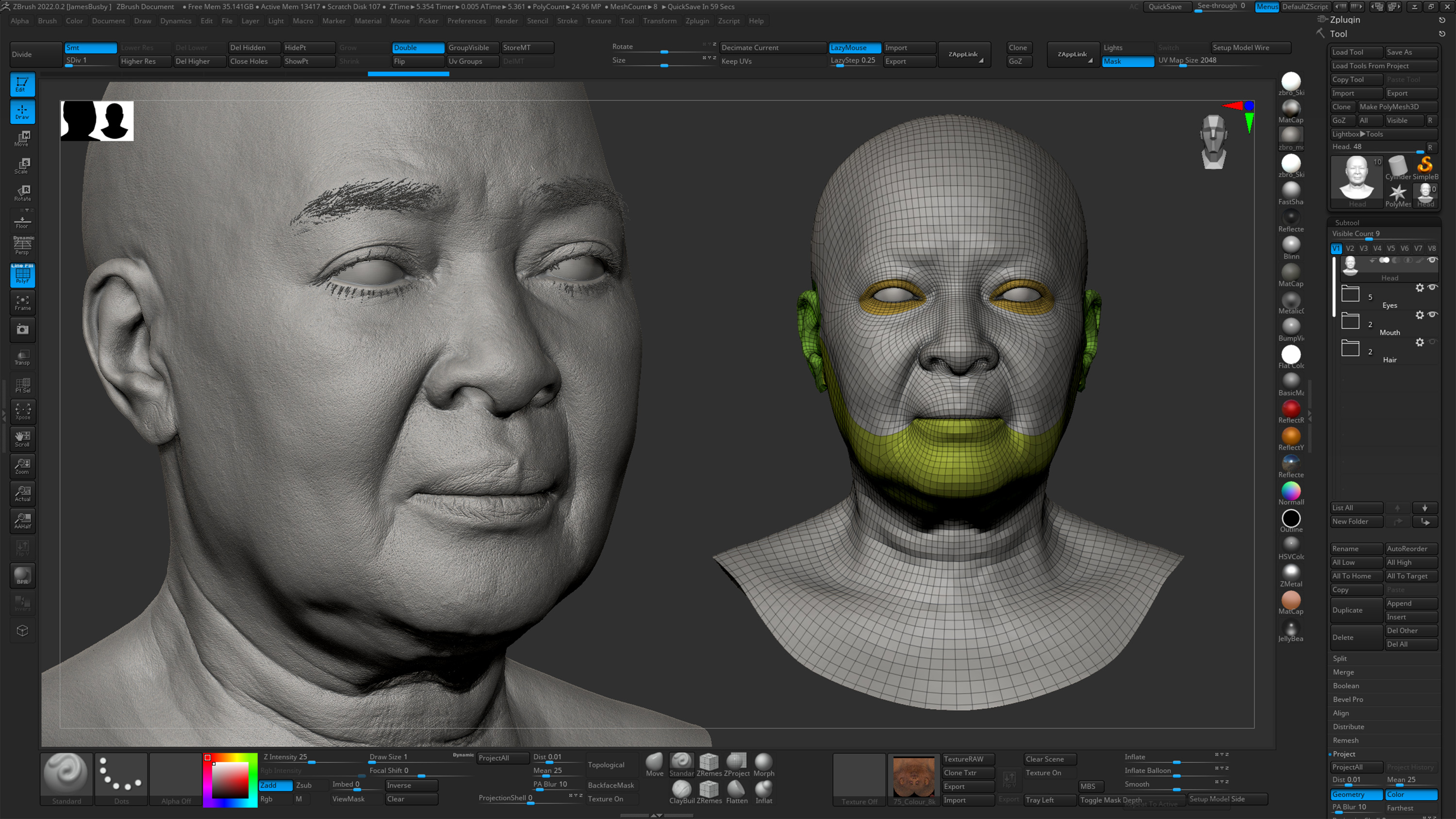 HD Female 3D Head Model 47