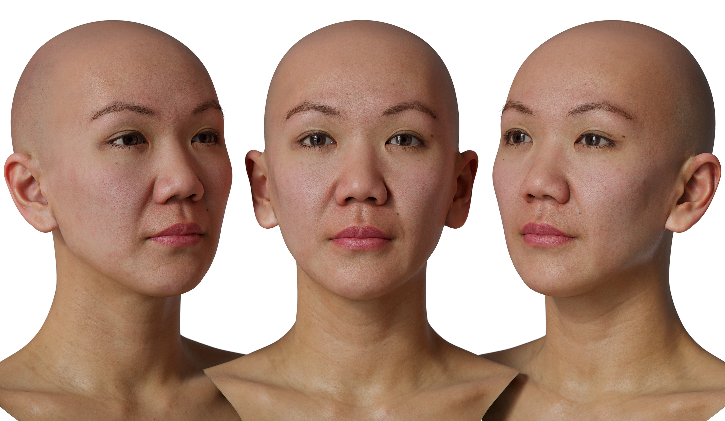 HD Female 3D Head Model 49