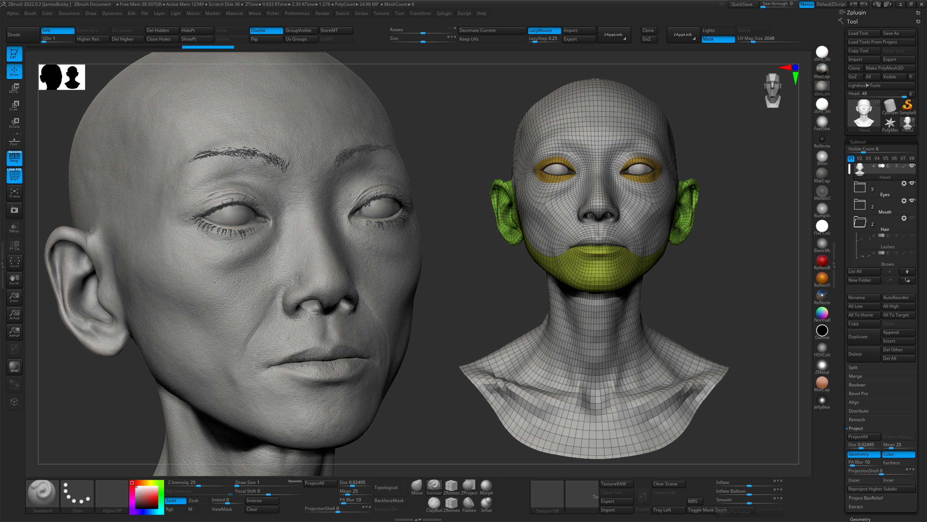 HD Female 3D Head Model 55