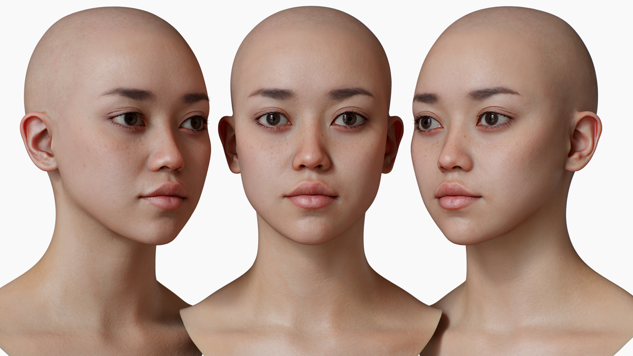 HD Female 3D Head Model 57