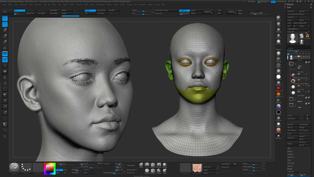HD Female 3D Head Model 57