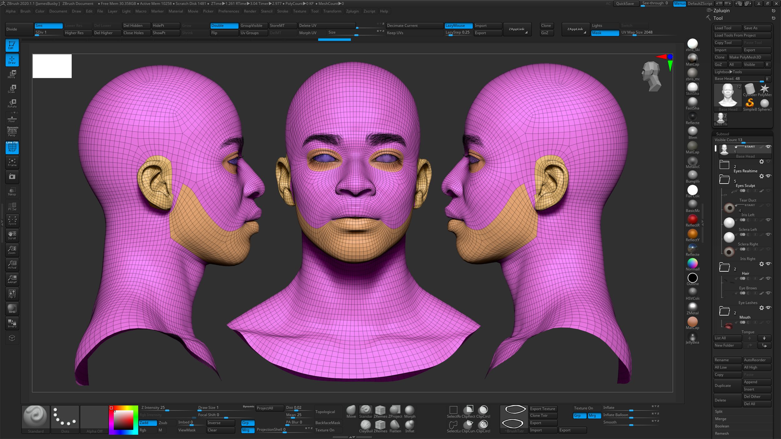 HD Male Head Model 02