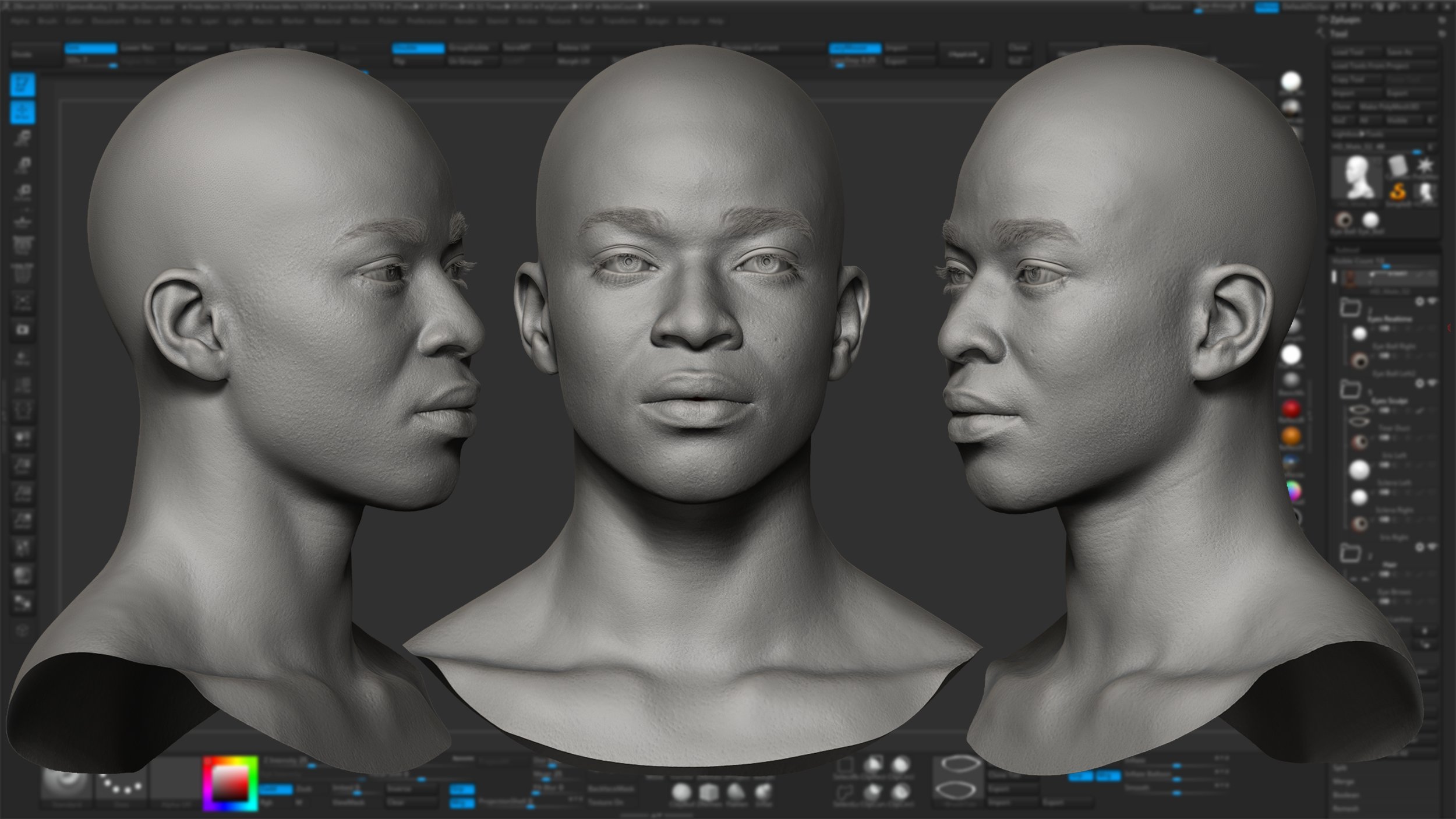 HD Male Head Model 02