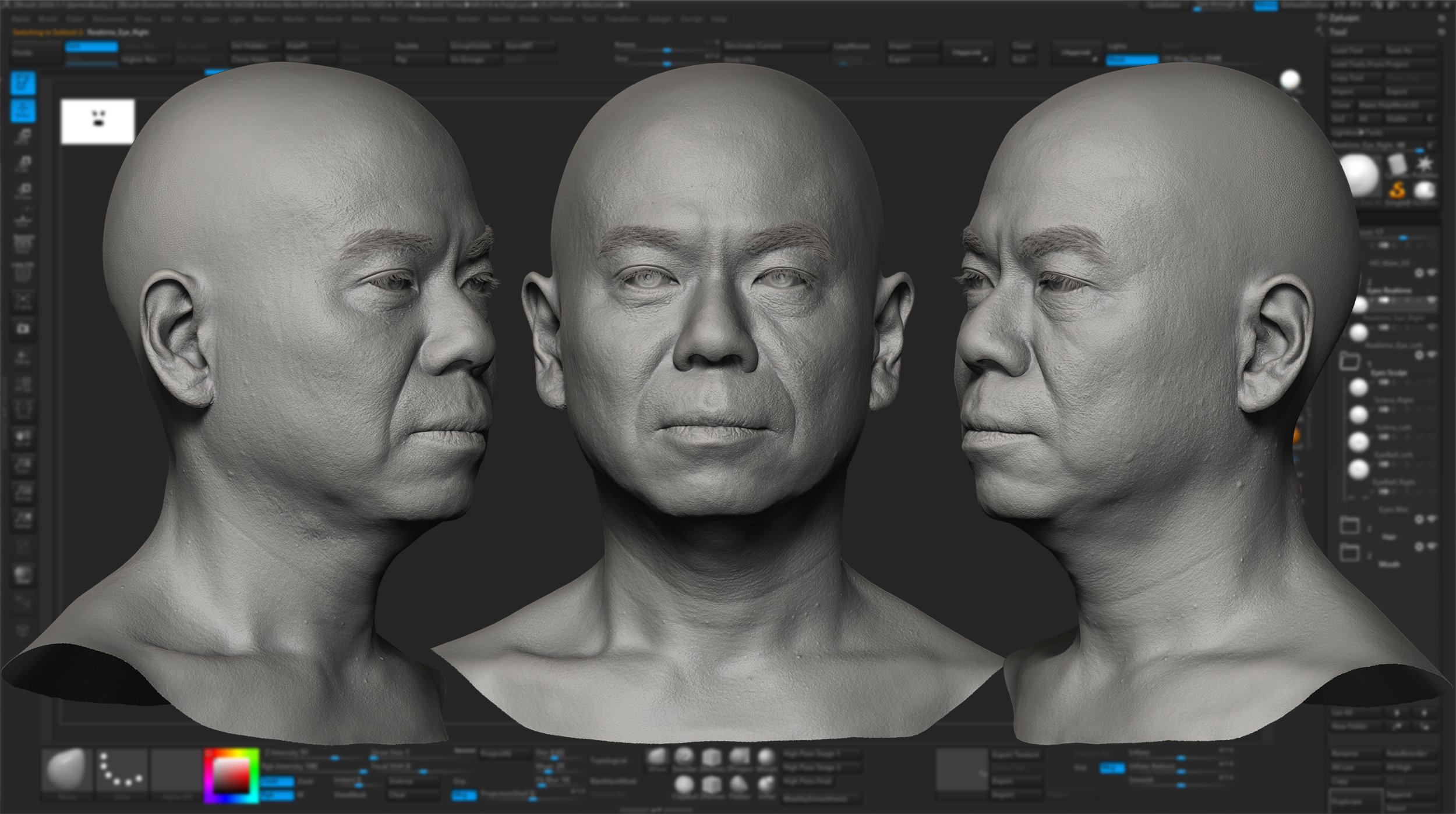 HD Male Head Model 03