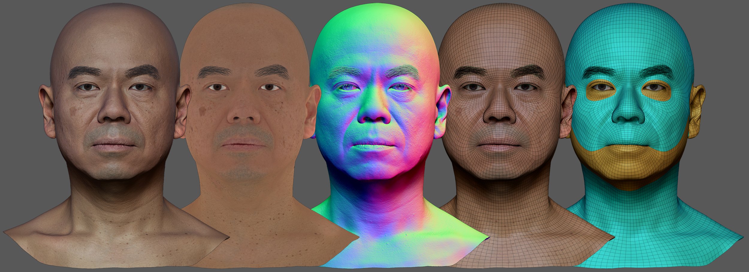 HD Male Head Model 03