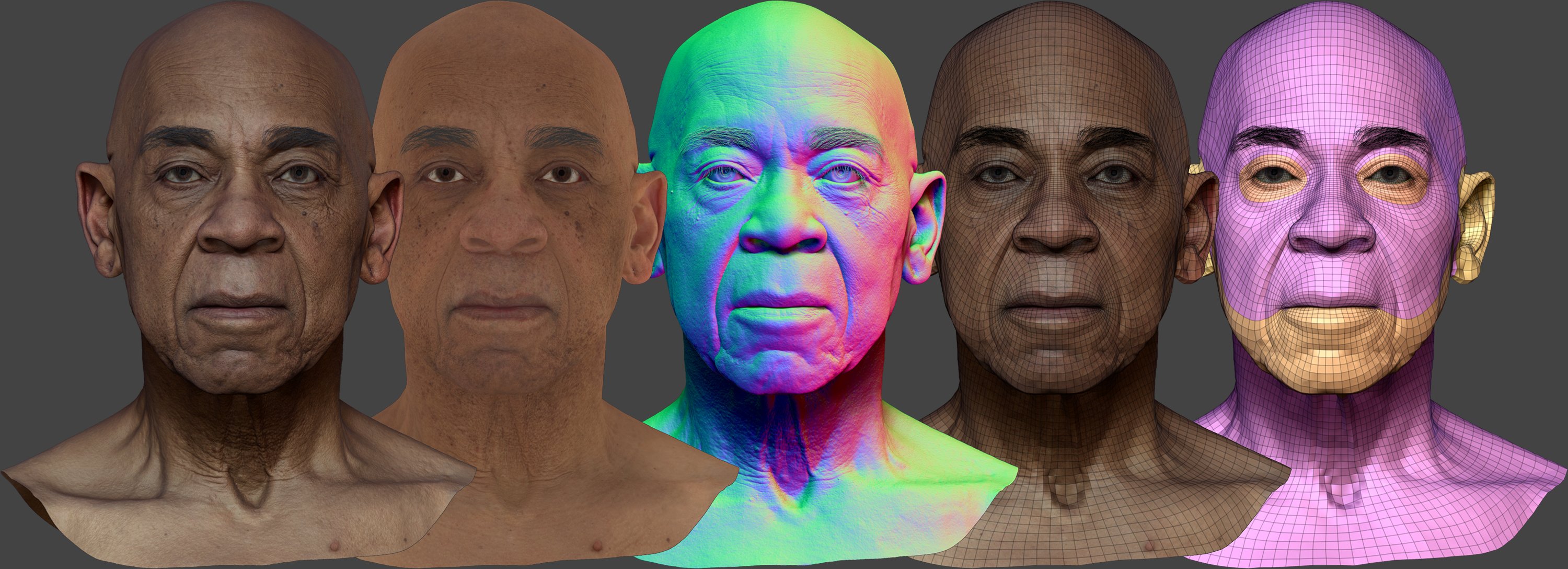 HD Male Head Model 04