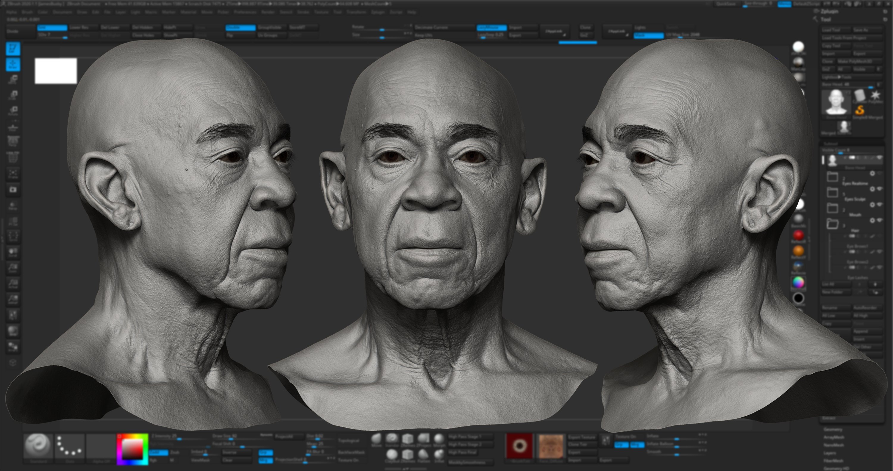 HD Male Head Model 04