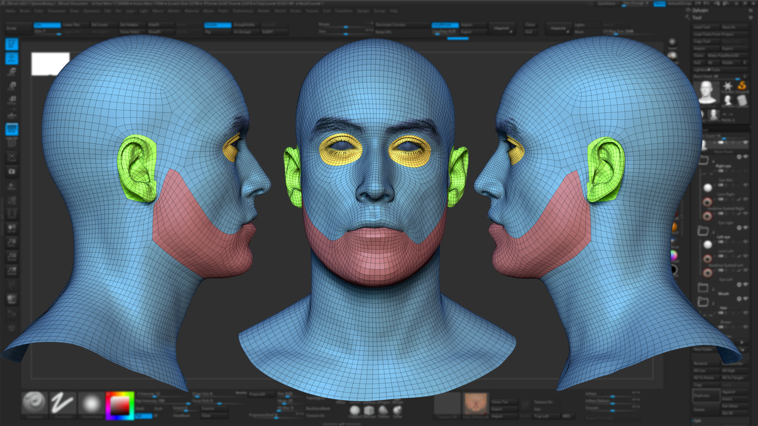 HD Male Head Model 10