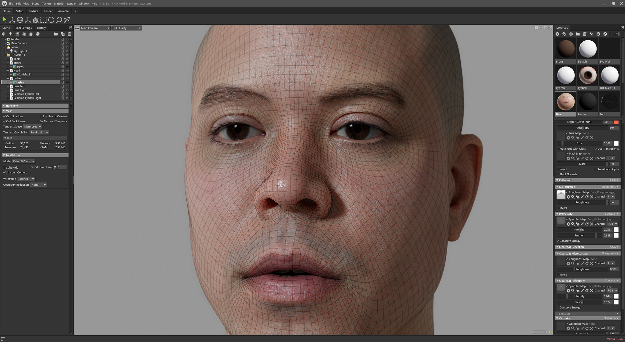 HD Male Head Model 11