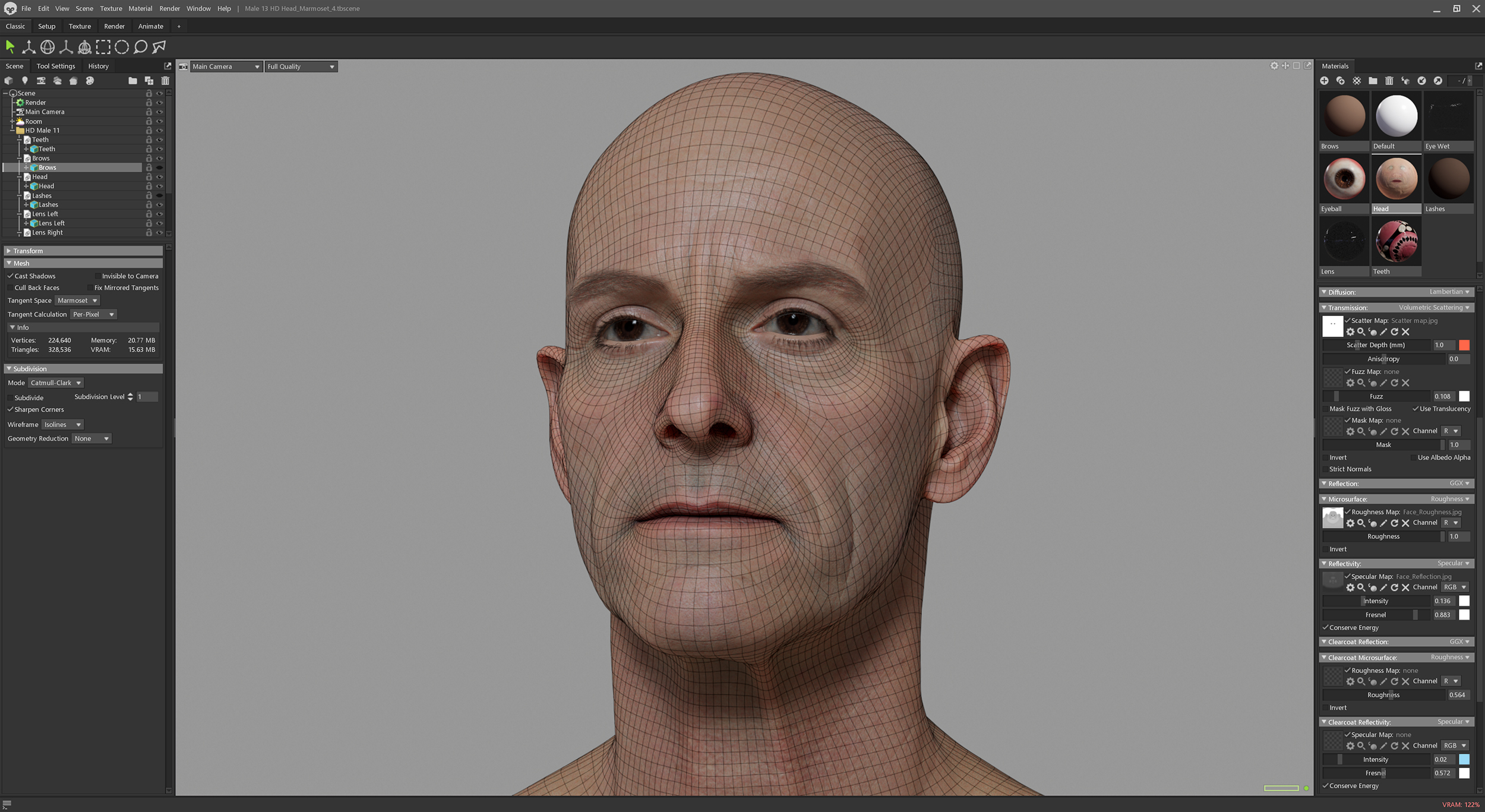 HD Male Head Model 13
