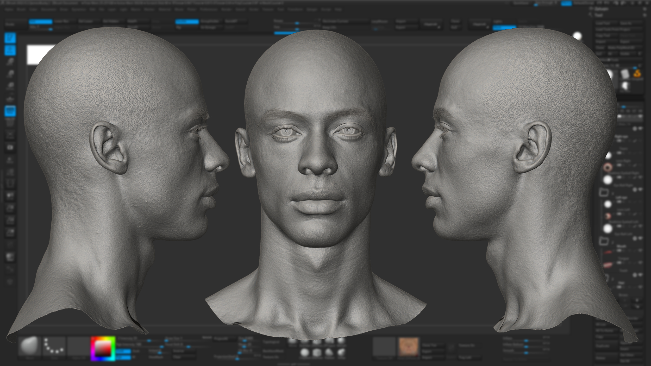 HD Male Head Model 14