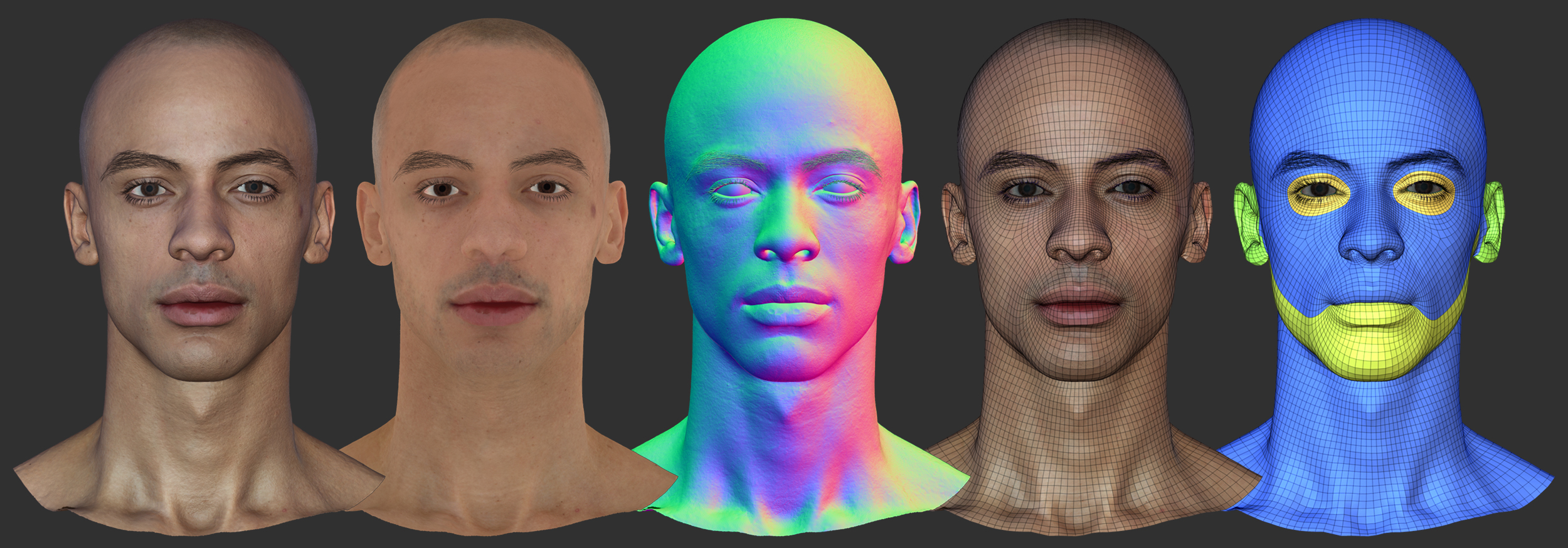 HD Male Head Model 14