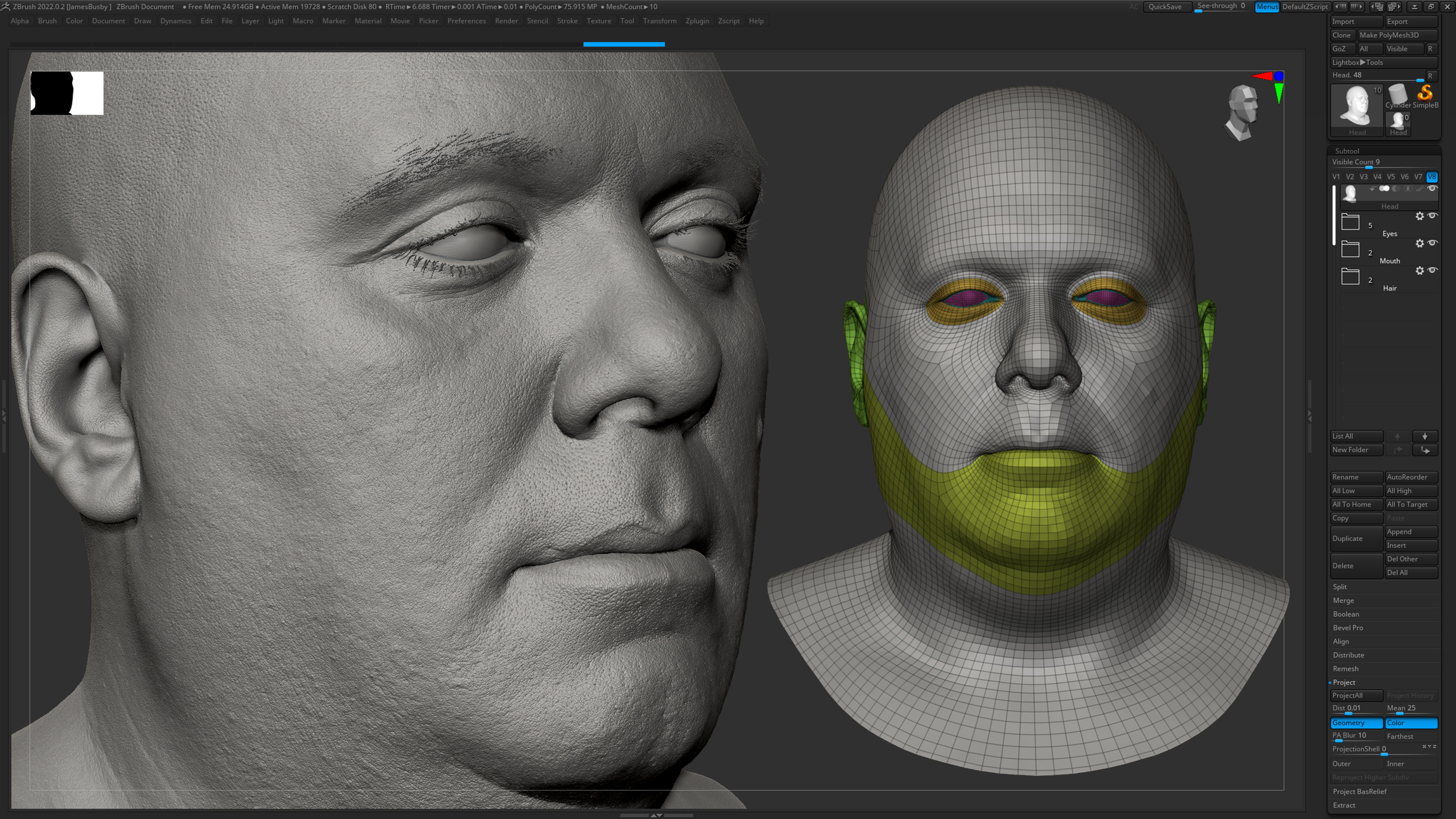 HD Male 3D Head Model 15