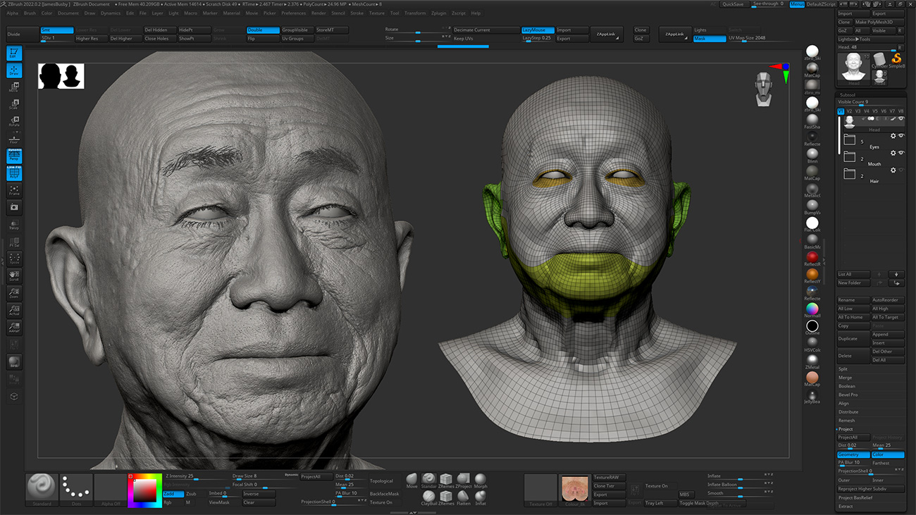 HD Male 3D Head Model 16