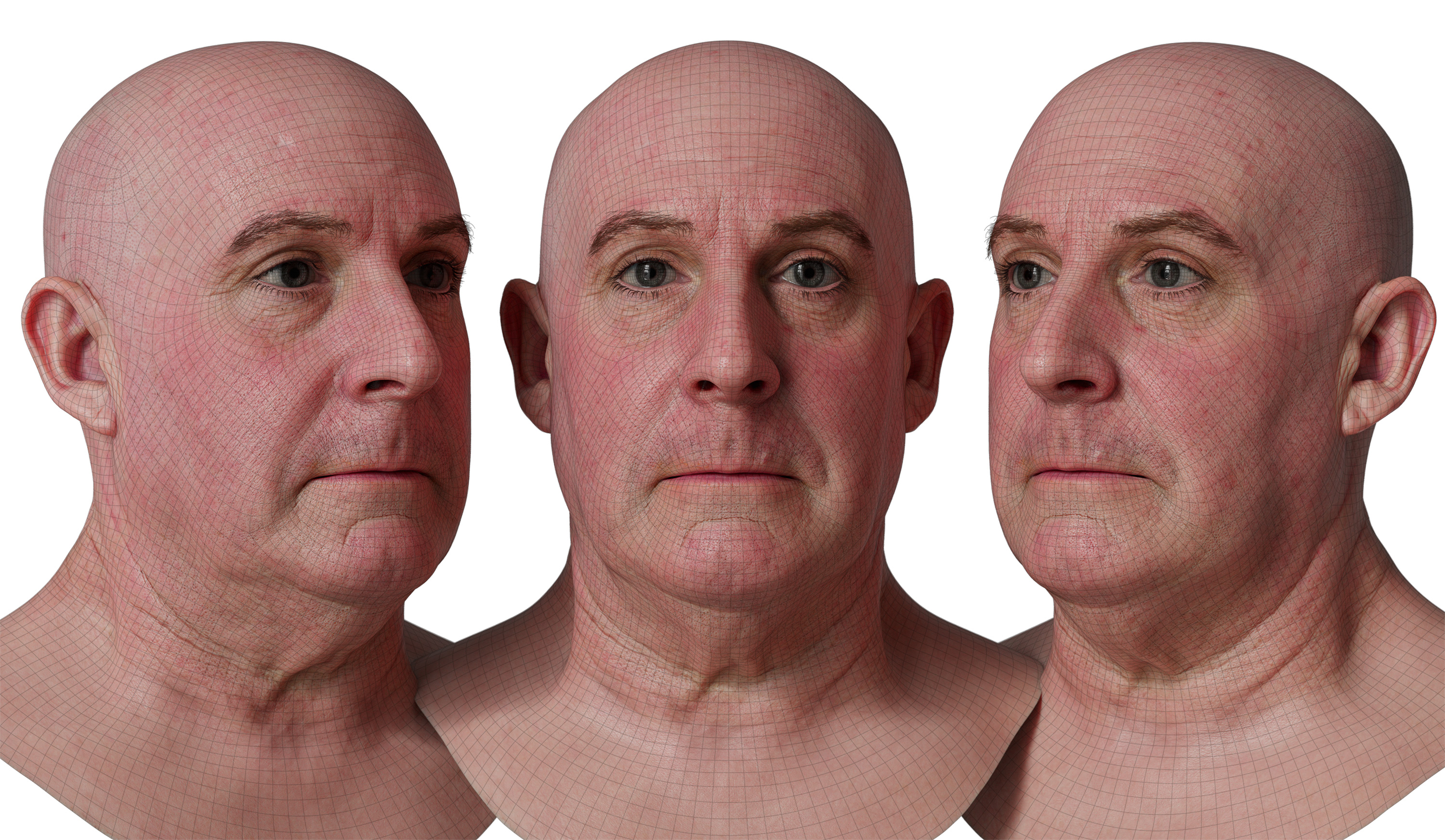 HD Male 3D Head Model 17