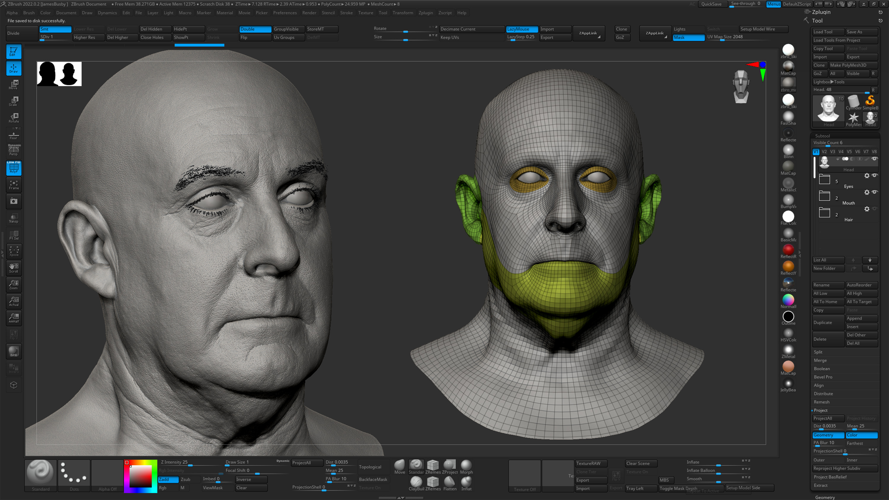 HD Male 3D Head Model 17