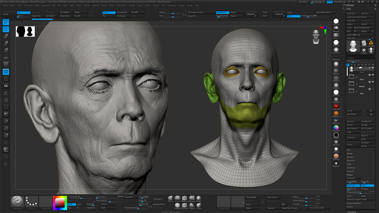 HD Male 3D Head Model 18