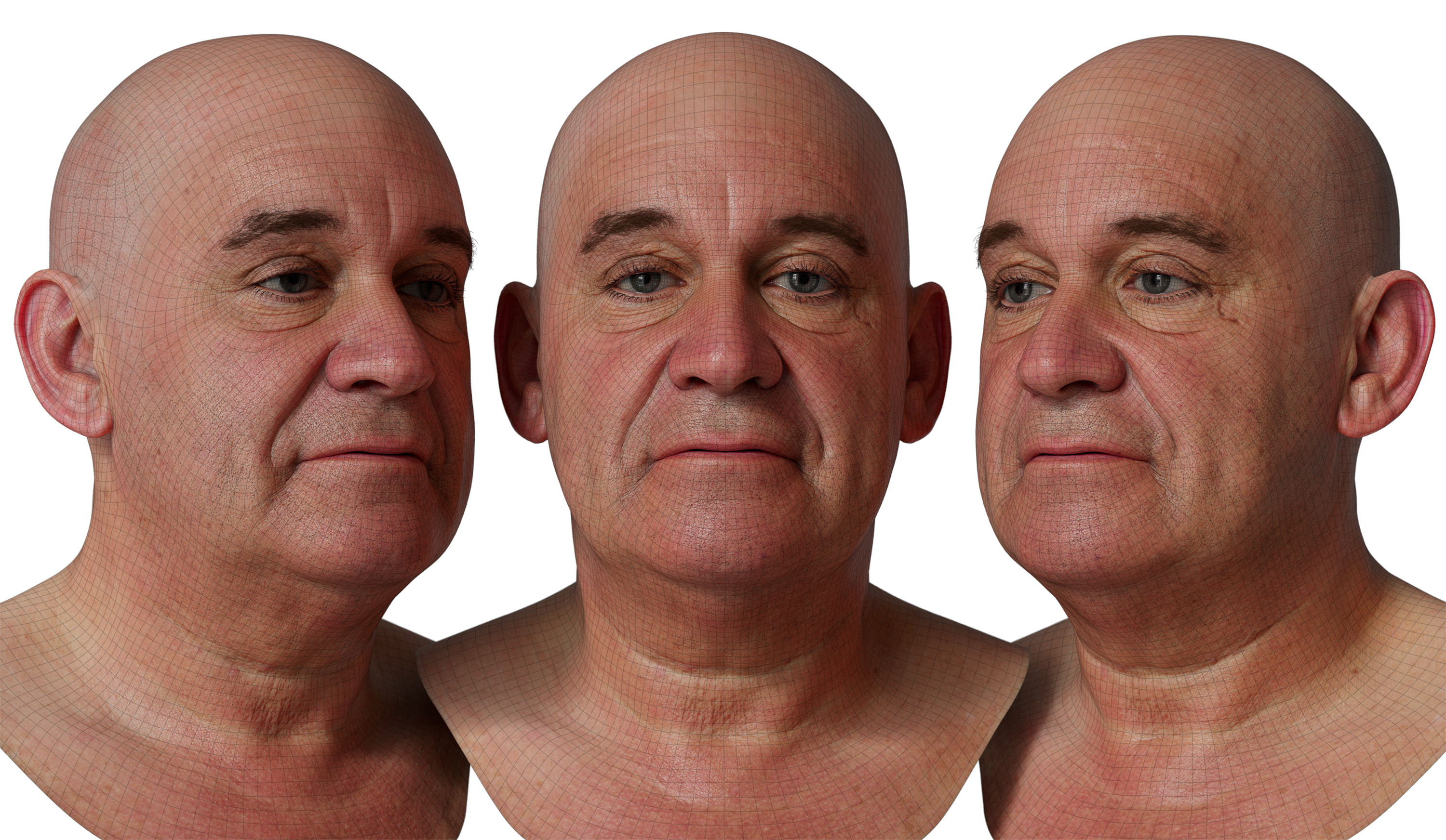 HD Male 3D Head Model 19