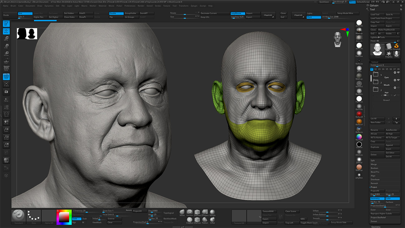 HD Male 3D Head Model 19