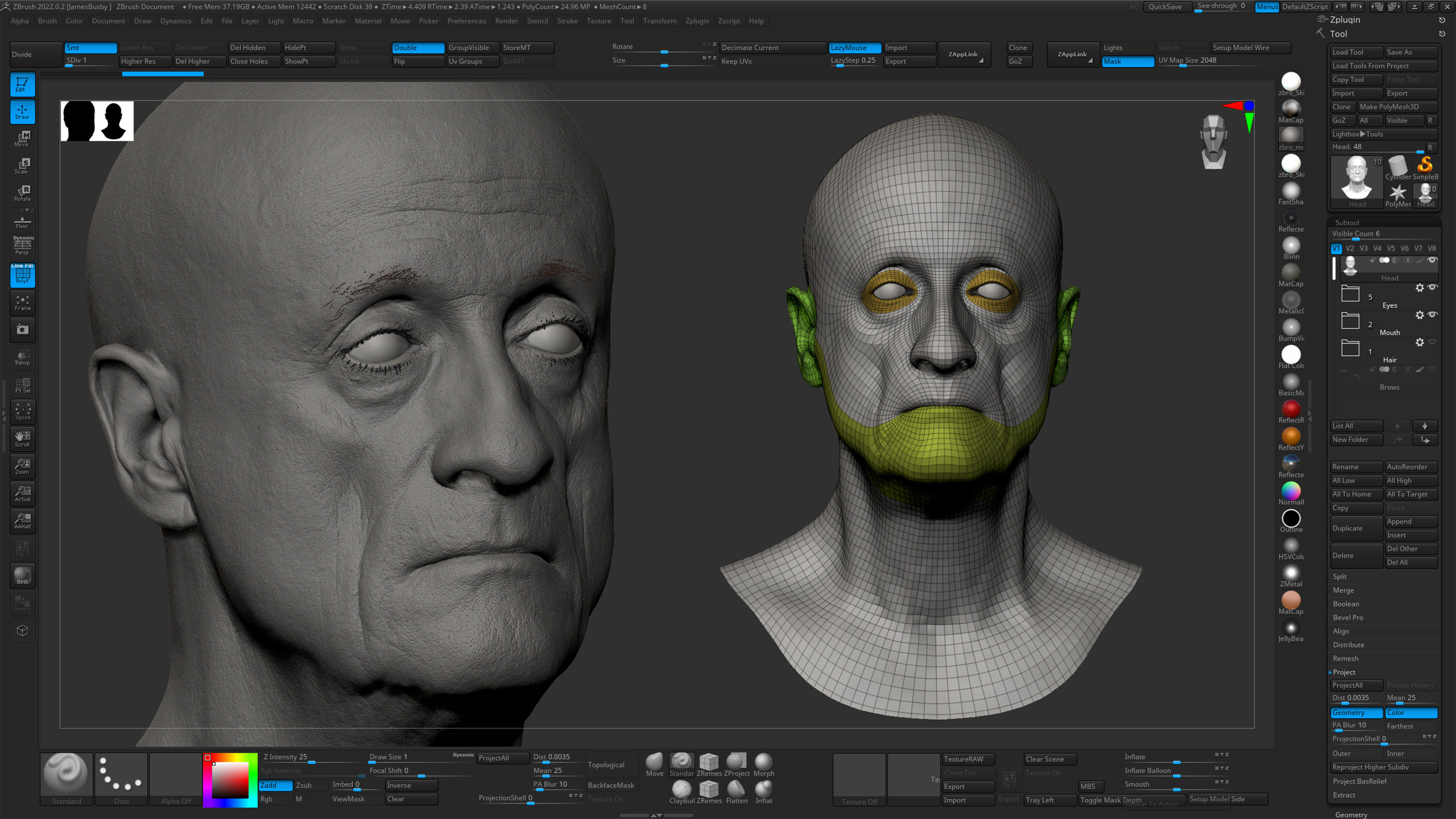 HD Male 3D Head Model 20