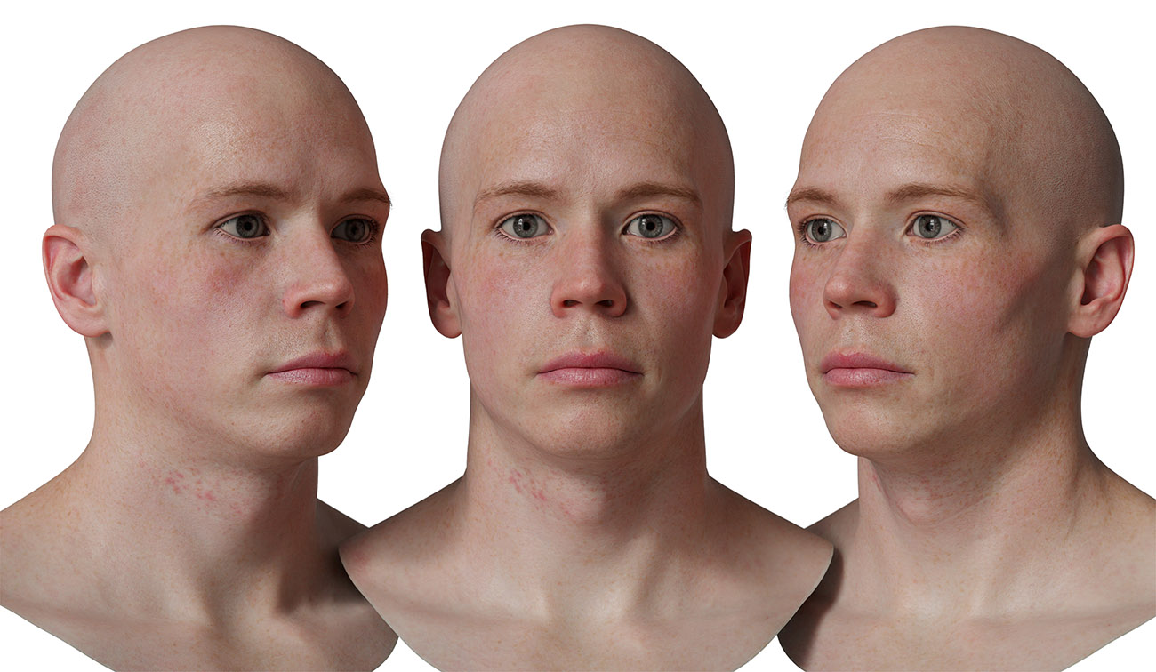 HD Male 3D Head Model 21