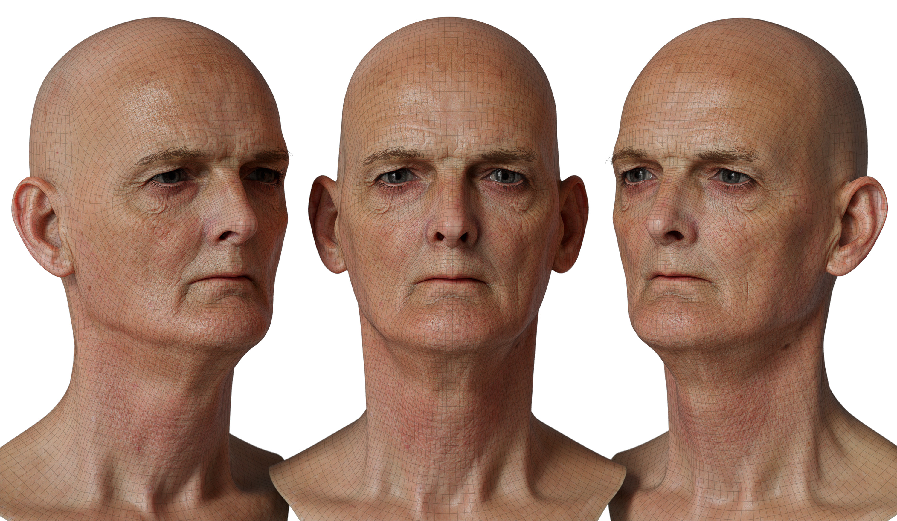 HD Male 3D Head Model 22