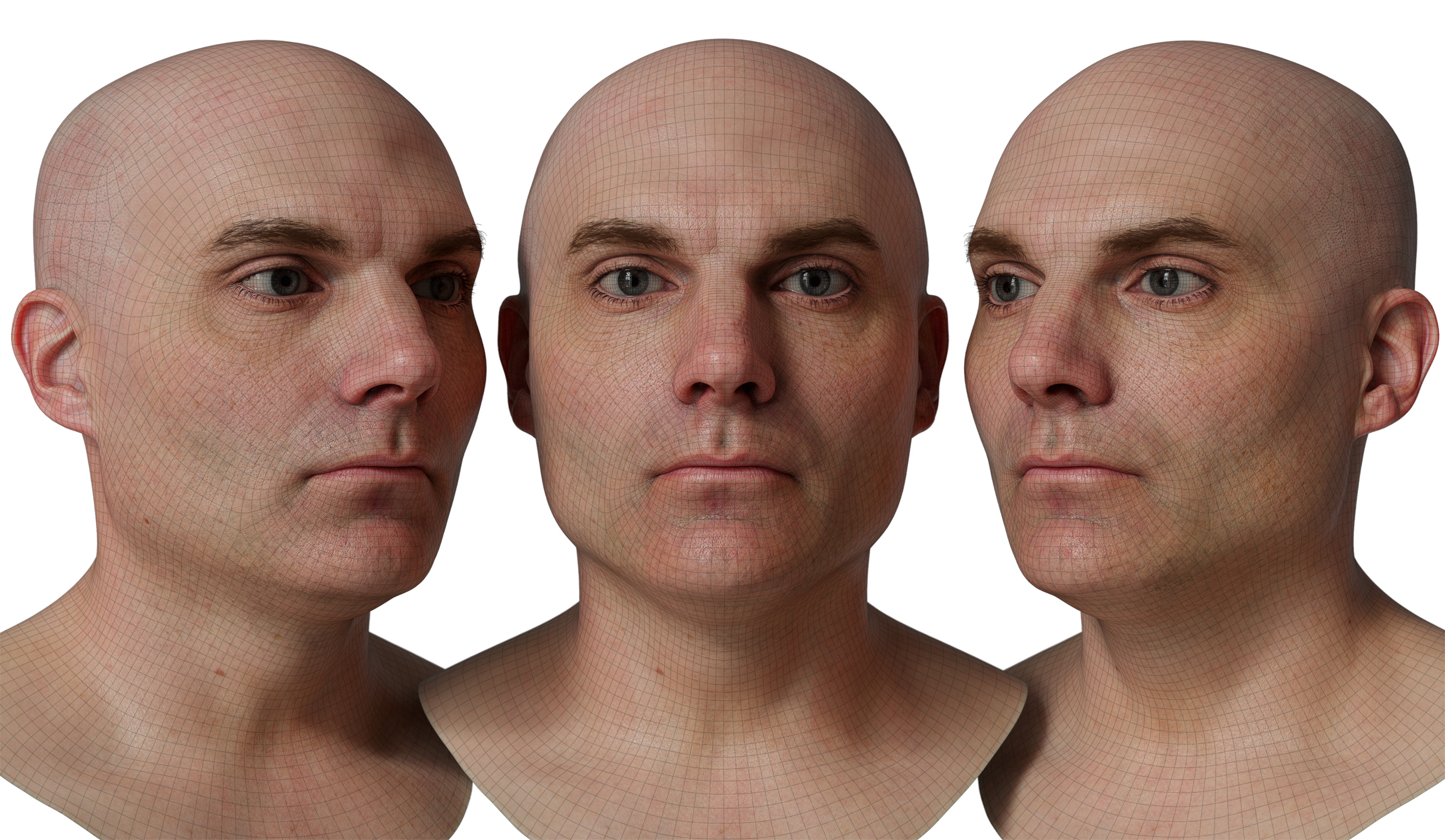 HD Male 3D Head Model 24