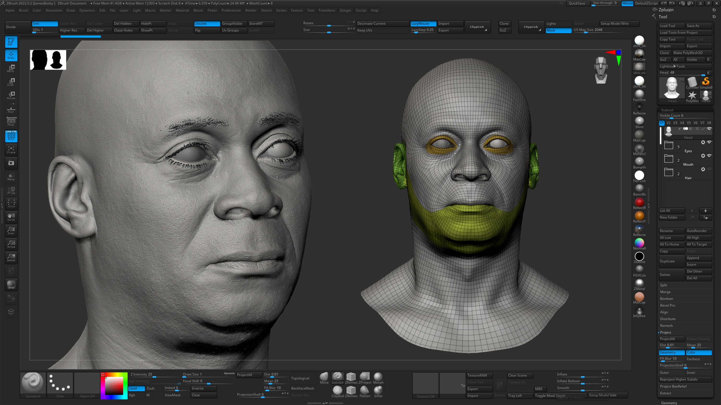 HD Male 3D Head Model 25