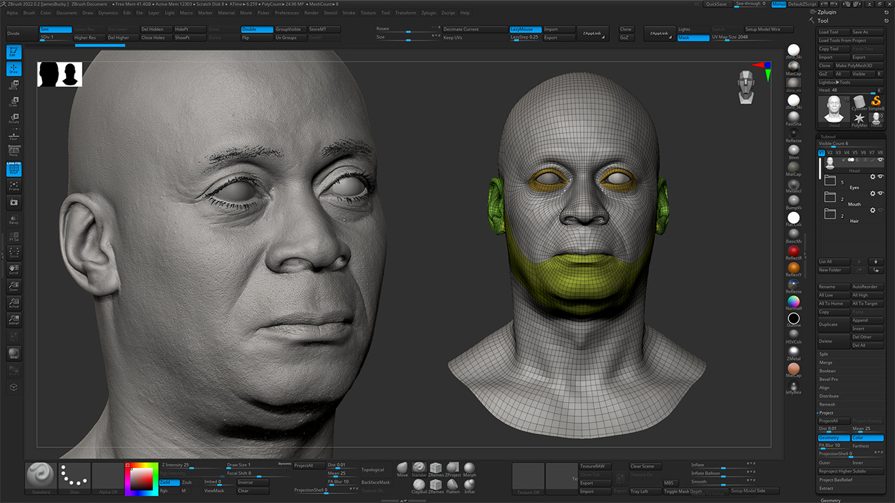 HD Male 3D Head Model 25
