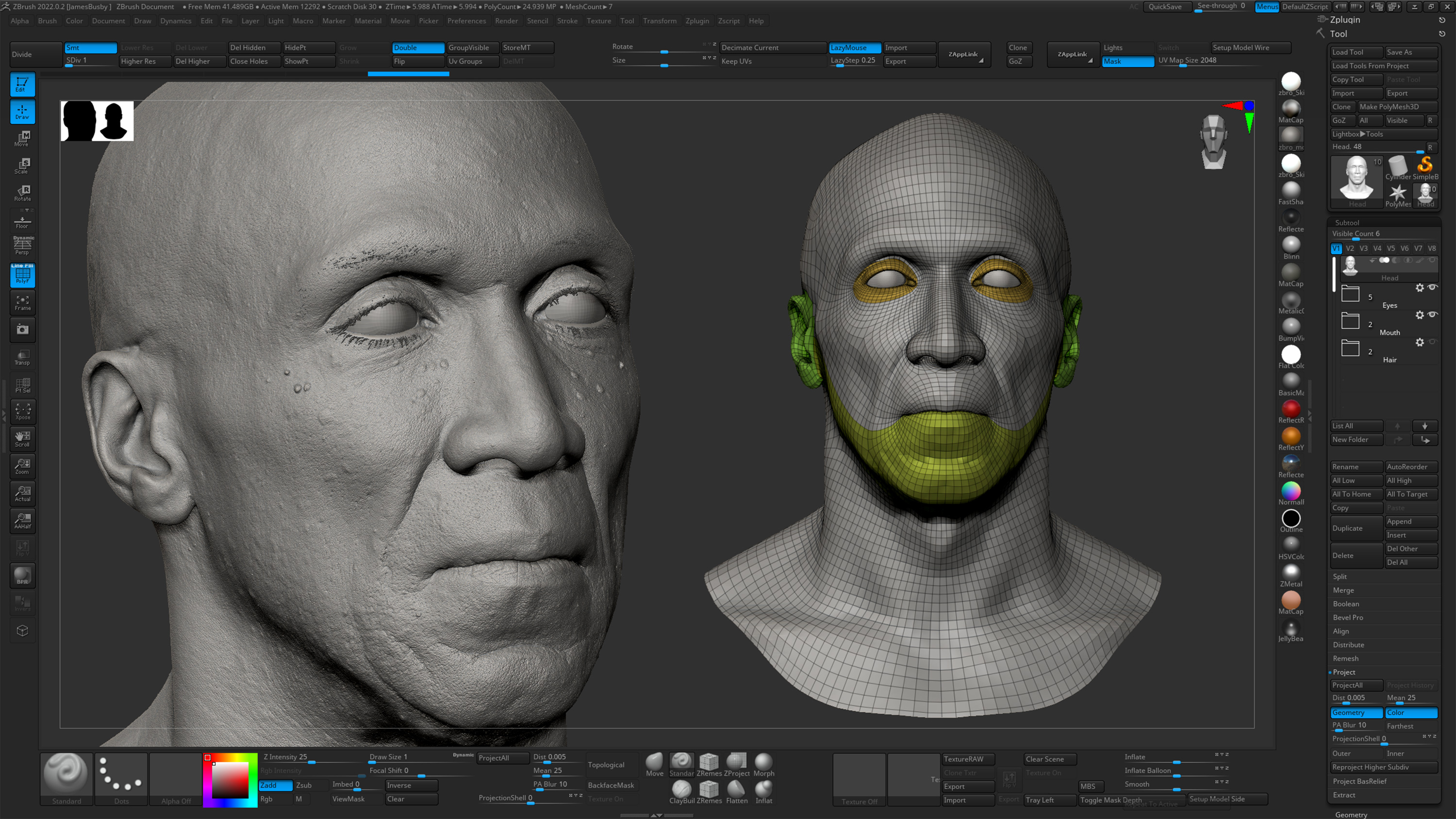 HD Male 3D Head Model 26