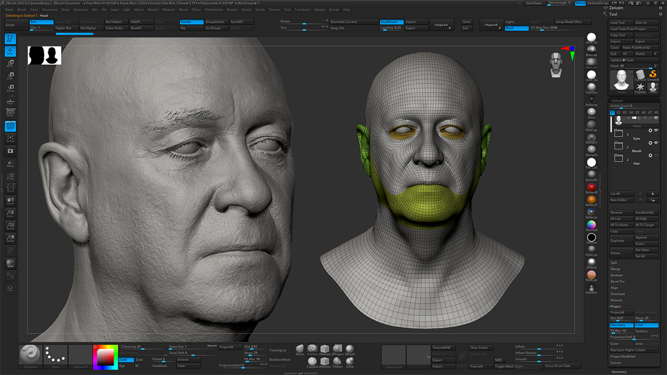 HD Male 3D Head Model 27