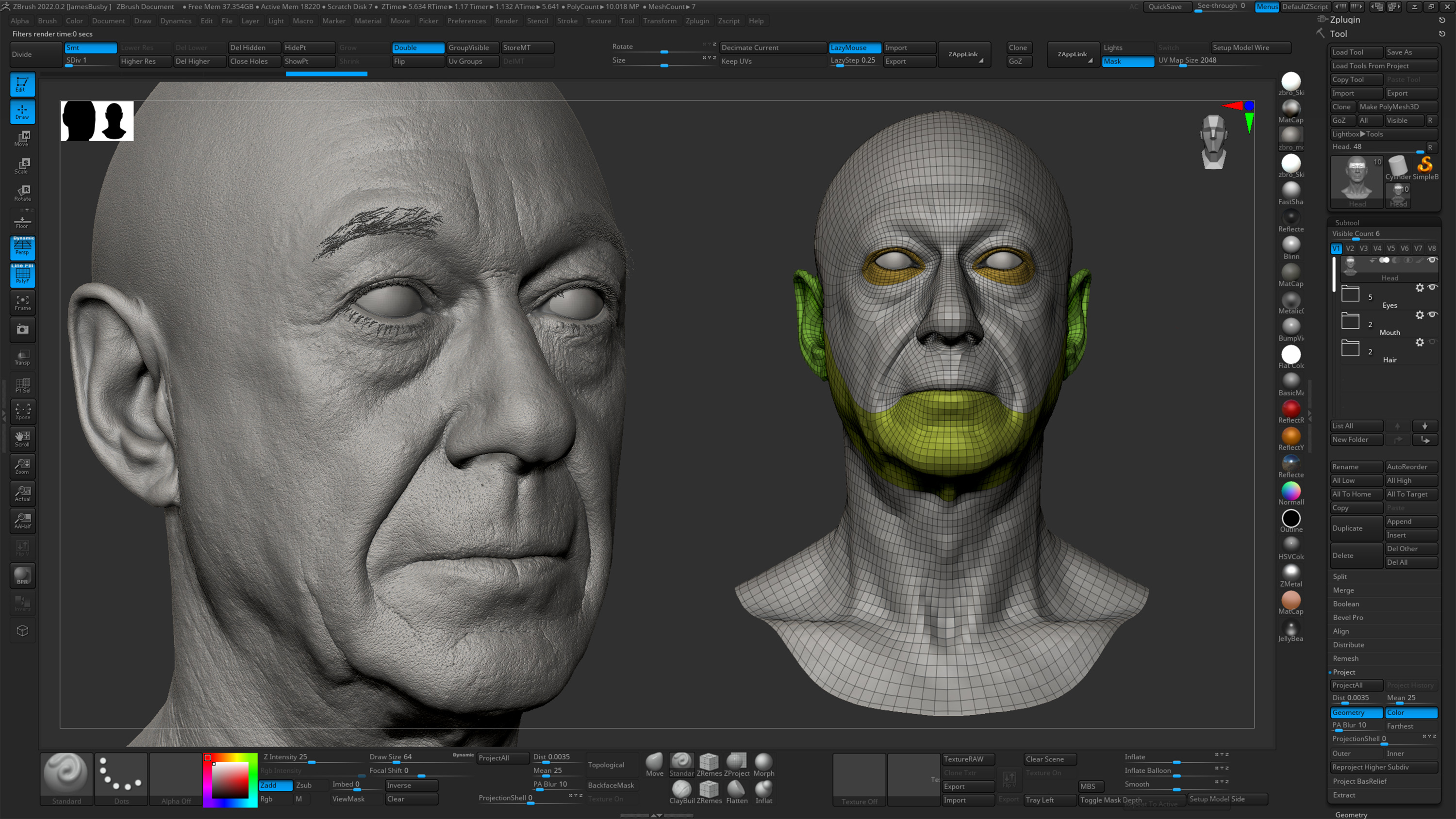 HD Male 3D Head Model 28