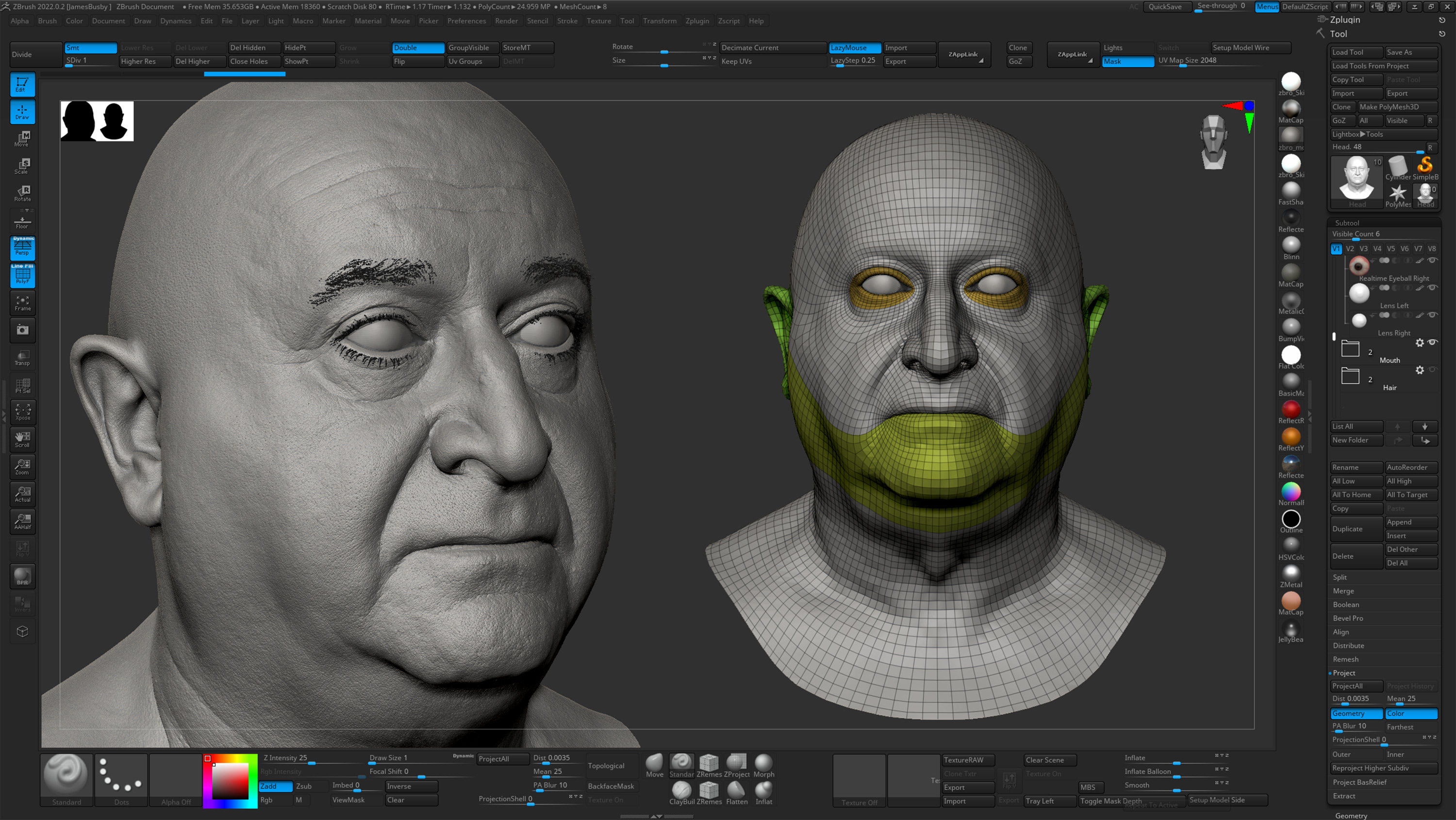 HD Male 3D Head Model 29