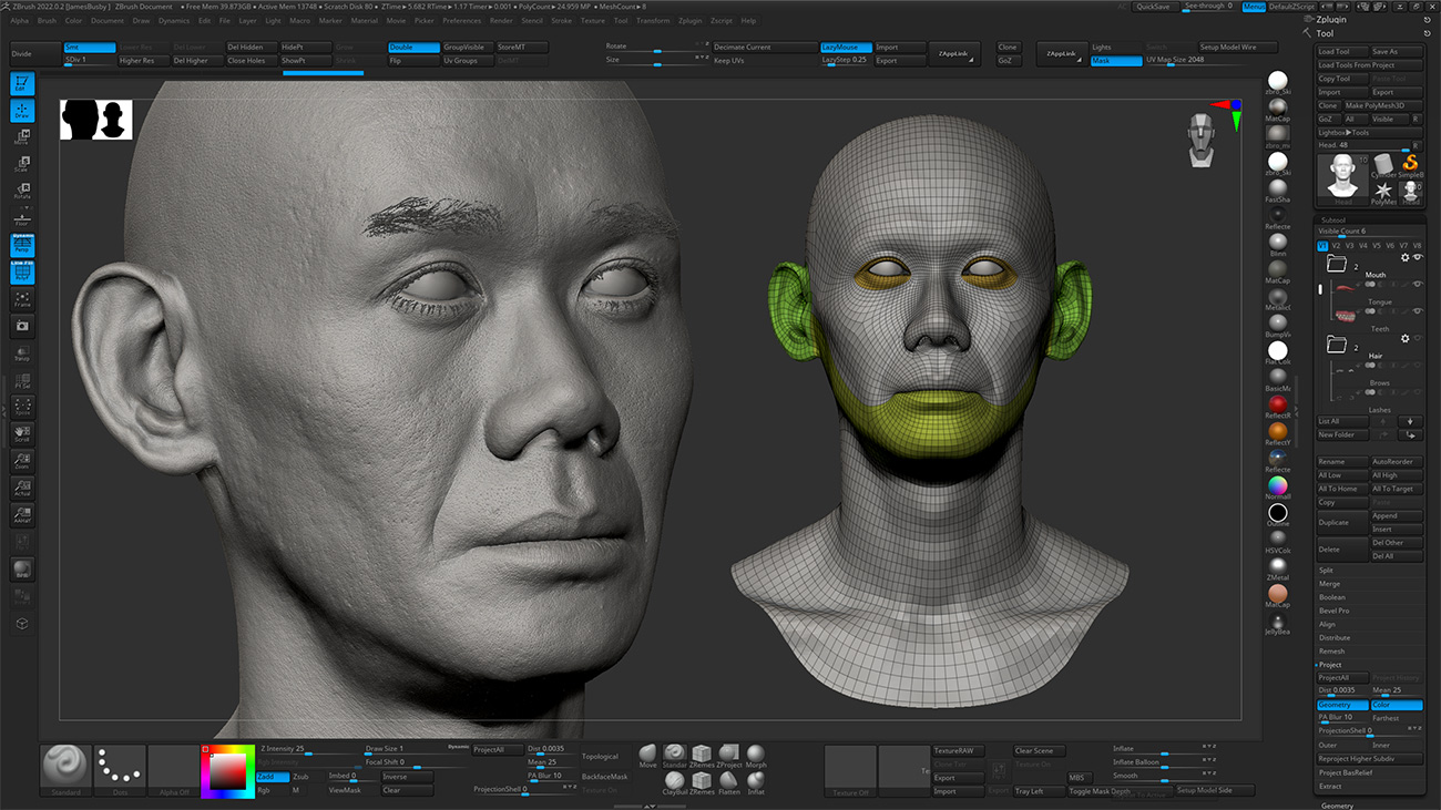 HD Male 3D Head Model 31