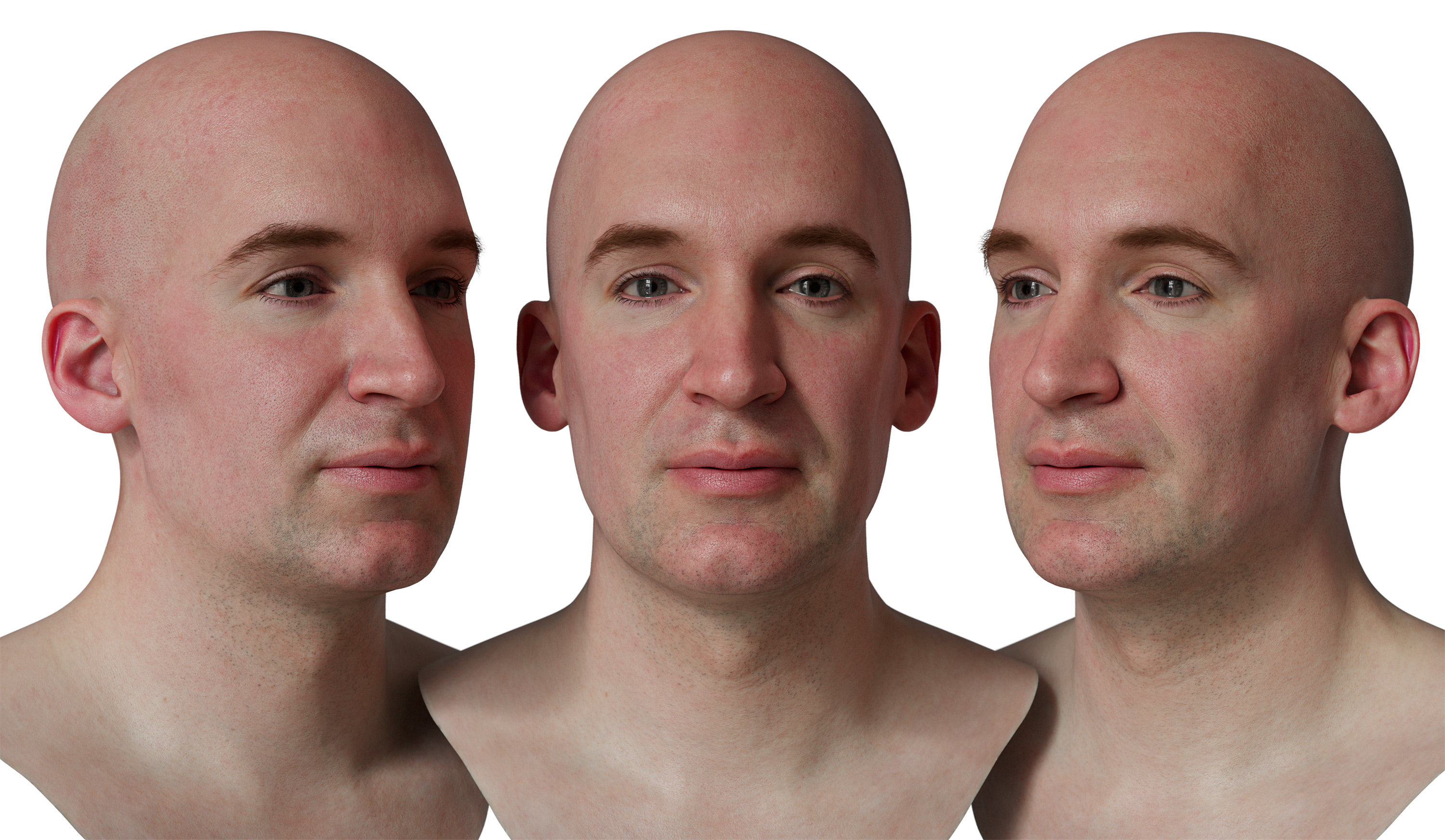 HD Male 3D Head Model 32
