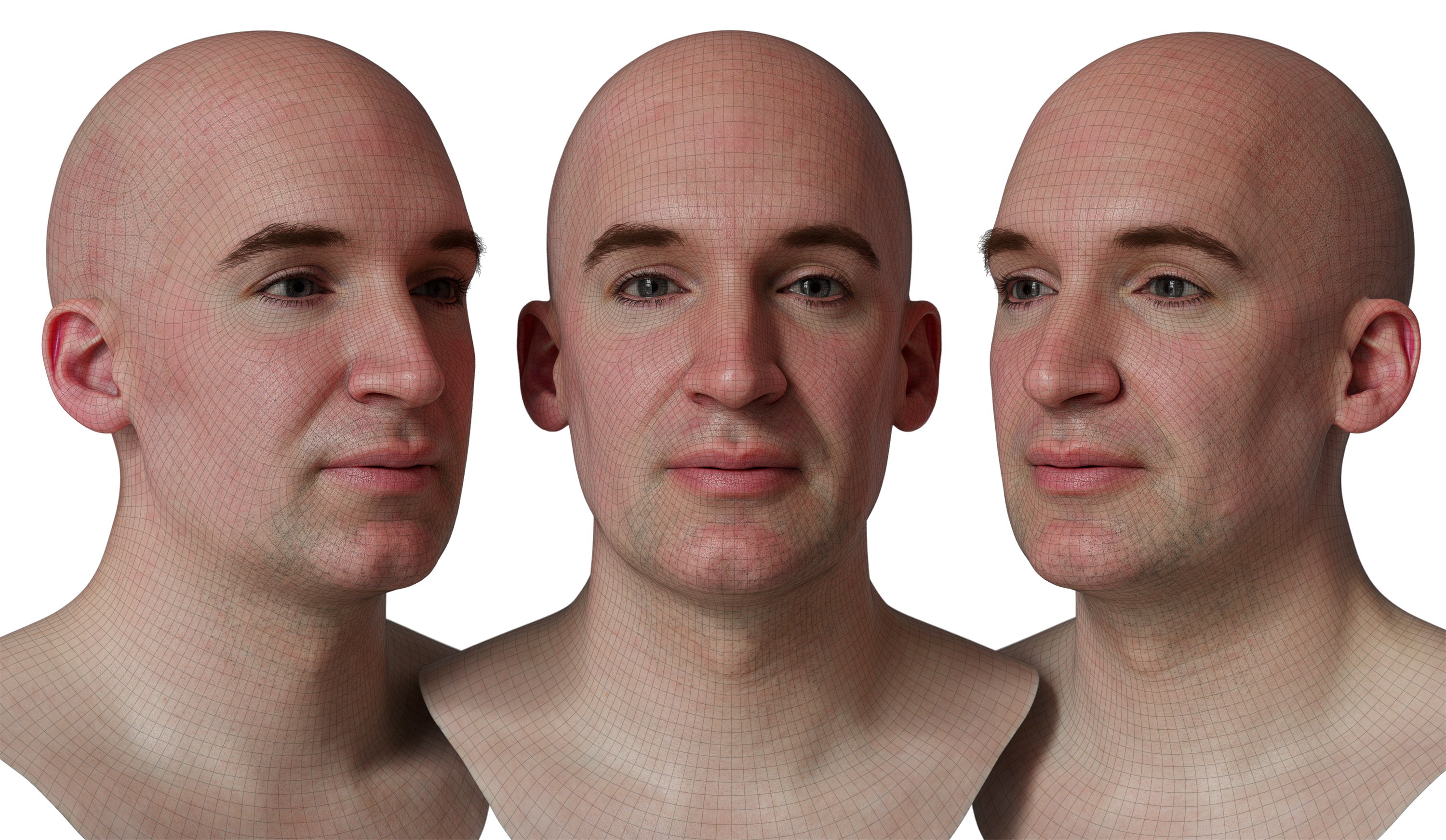 HD Male 3D Head Model 32