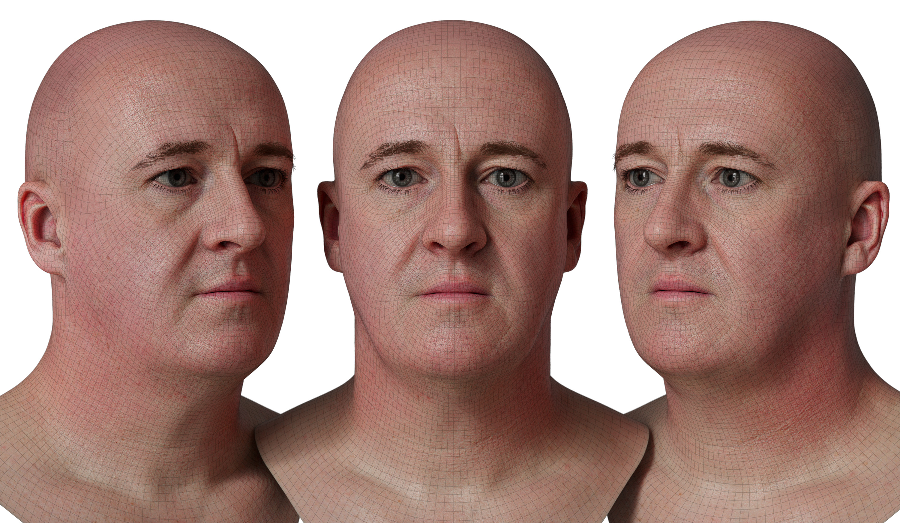 HD Male 3D Head Model 33