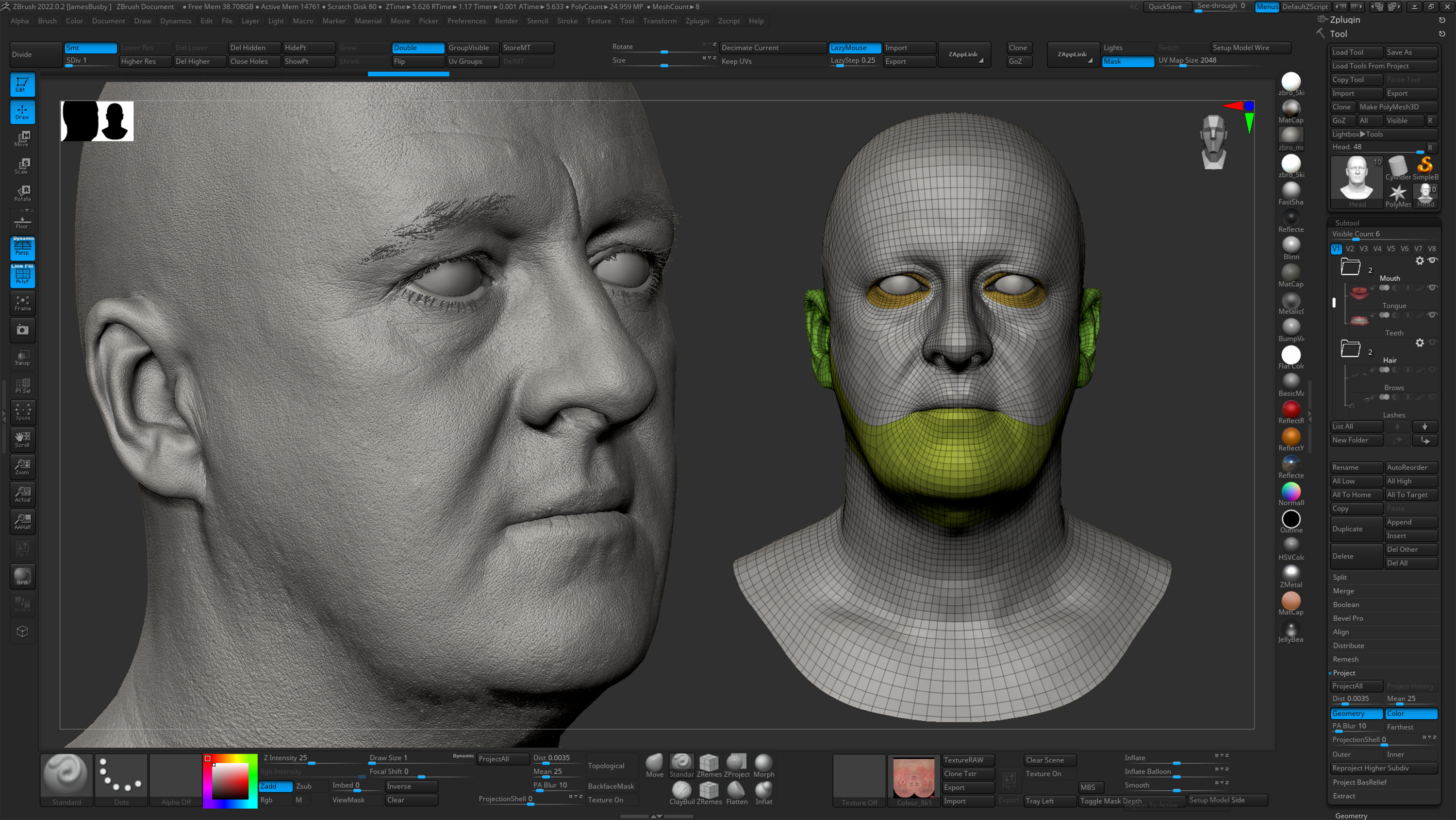 HD Male 3D Head Model 33